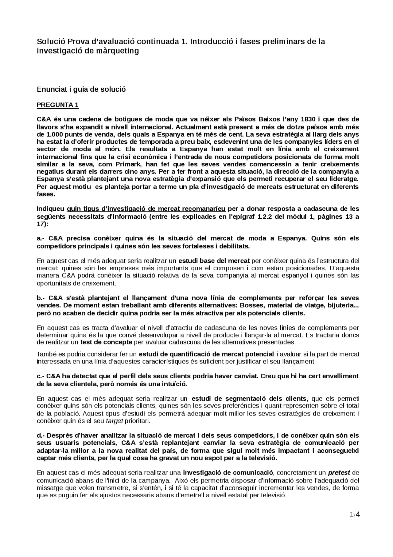 Pac 1 Investigacion De Mercados Docsity