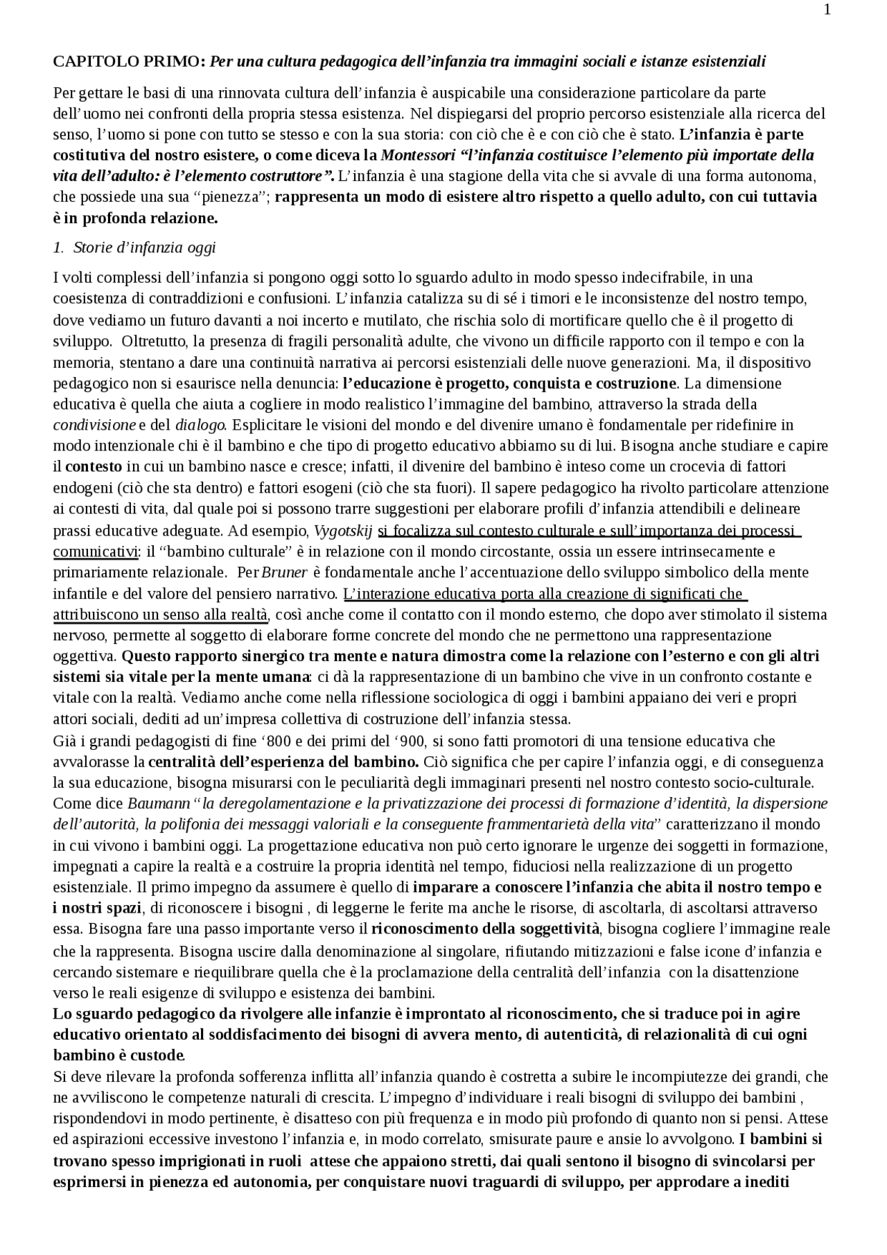 Infanzia E Famiglia Significato E Forme Delleducare Appunti Di