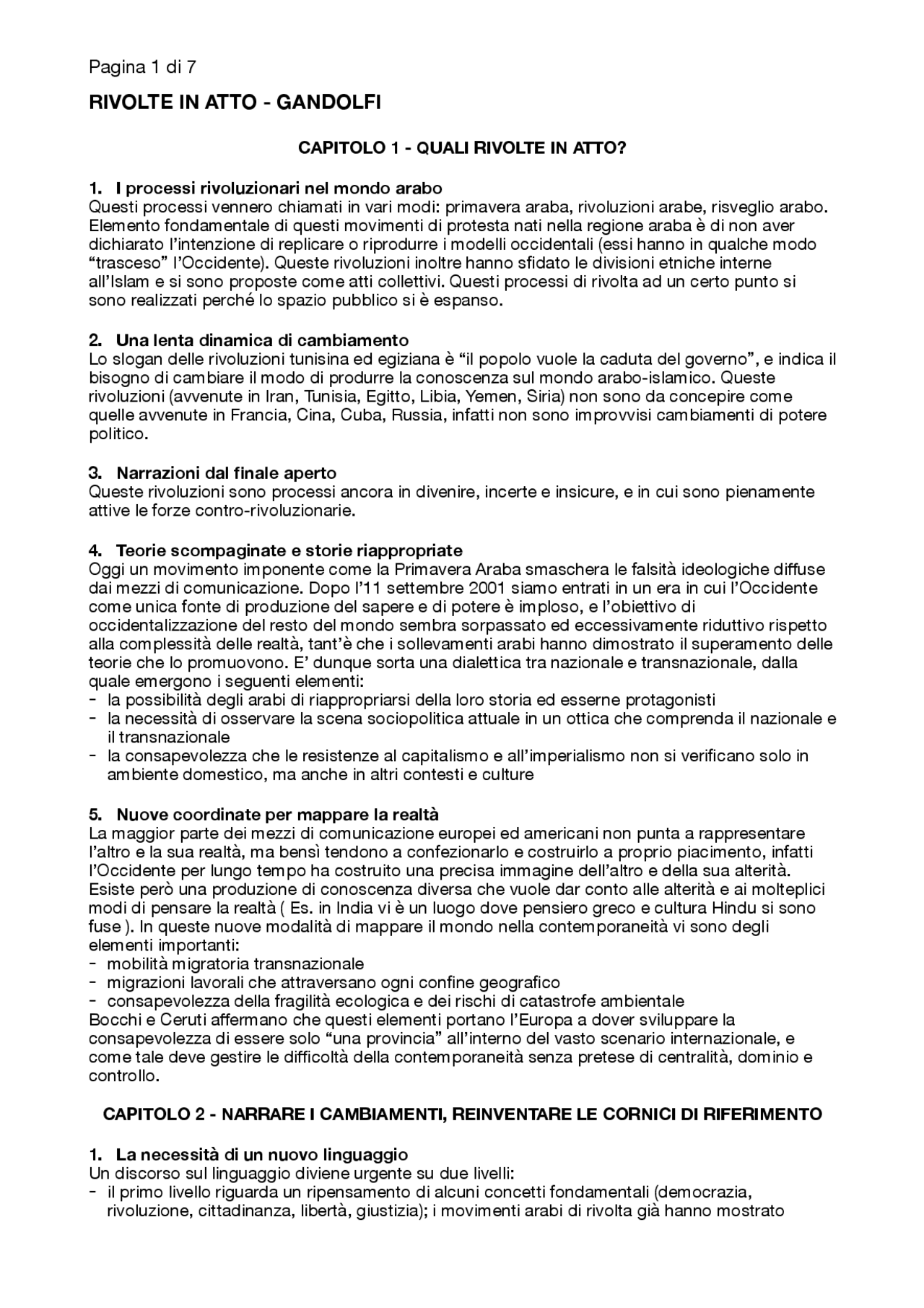 Rivolte In Atto Gandolfi Docsity