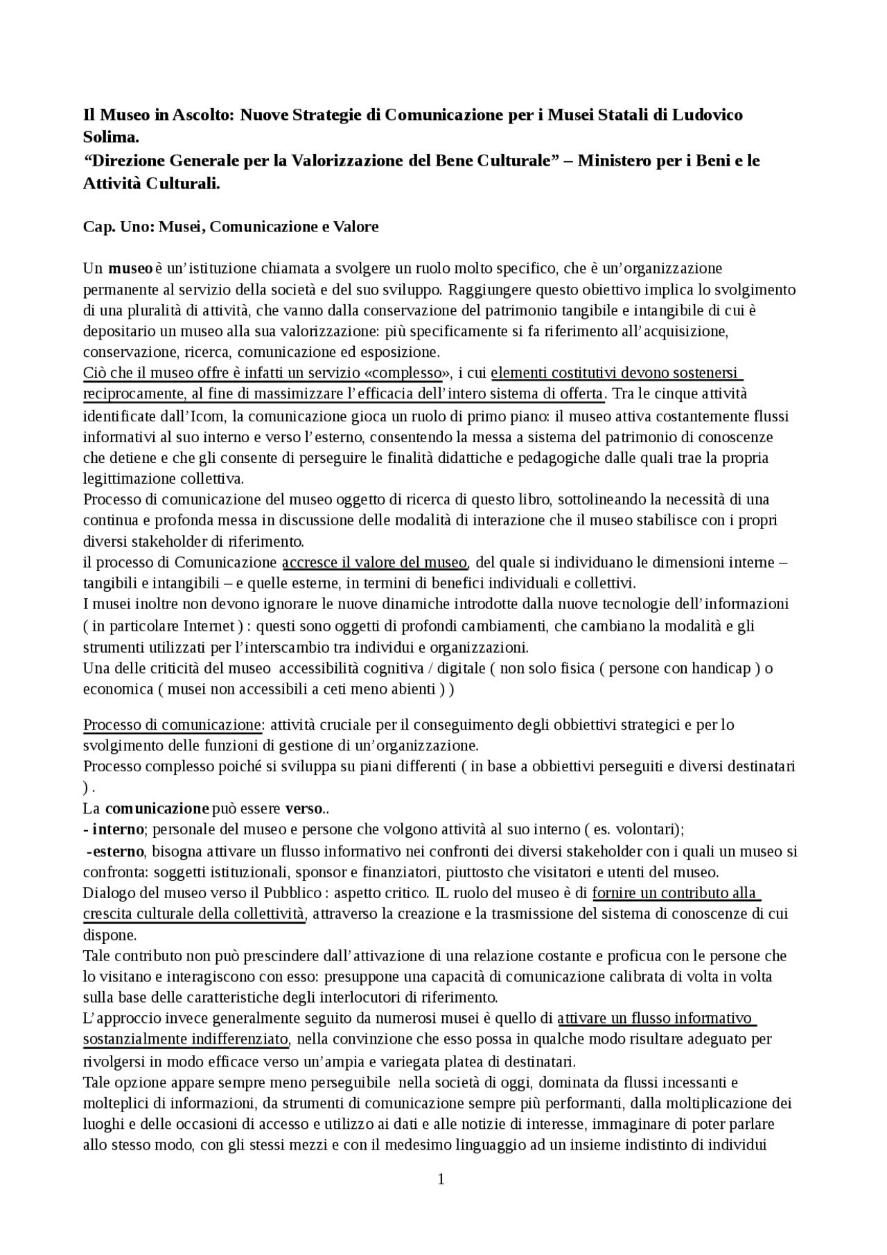 Riassunto Il Museo In Ascolto Nuove Strategie Comunicative Docsity