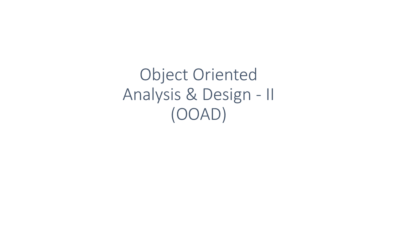 Object Oriented Analysis And Design Thesis Applications Of Computer