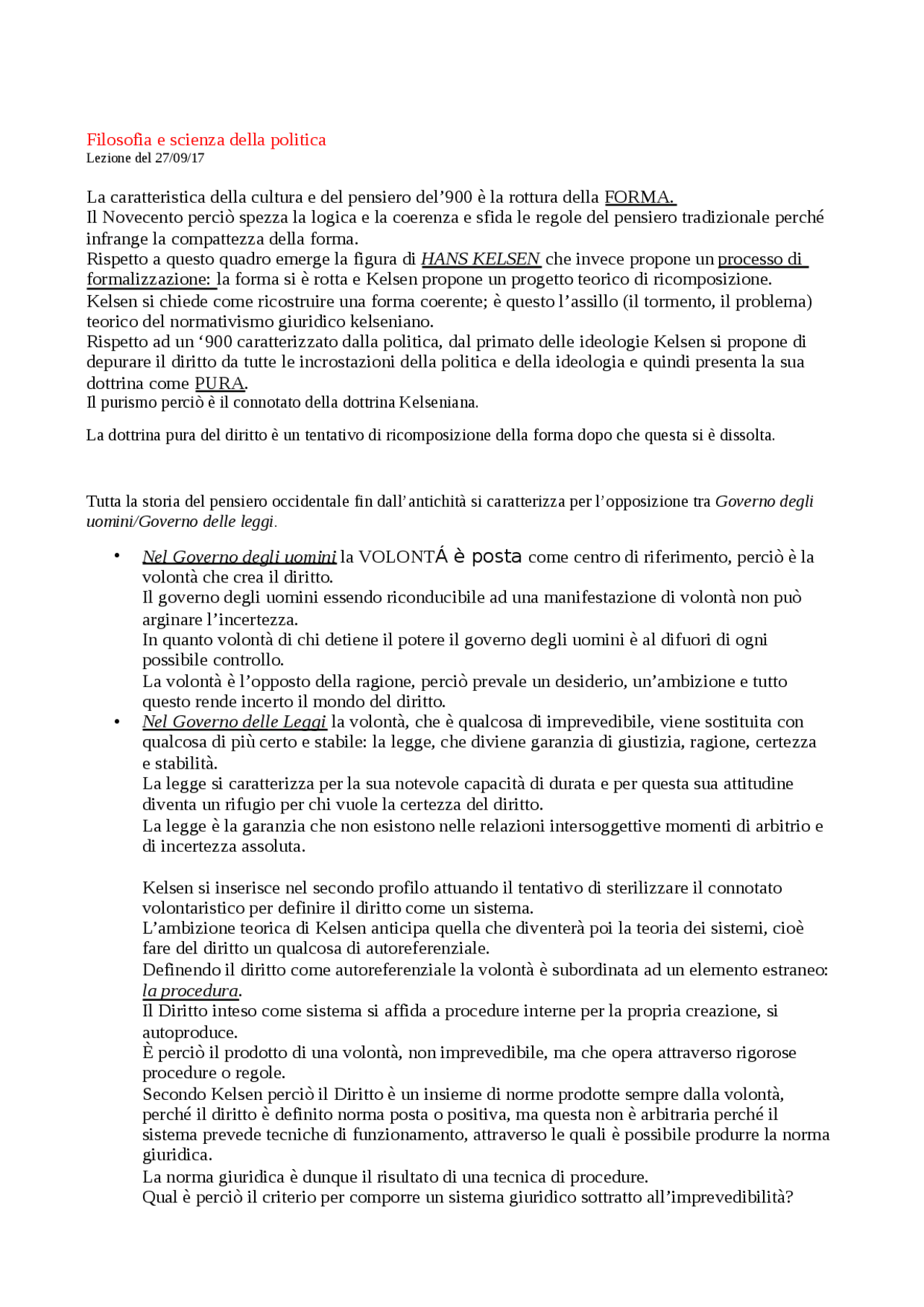 Scienze Della Politica Docsity