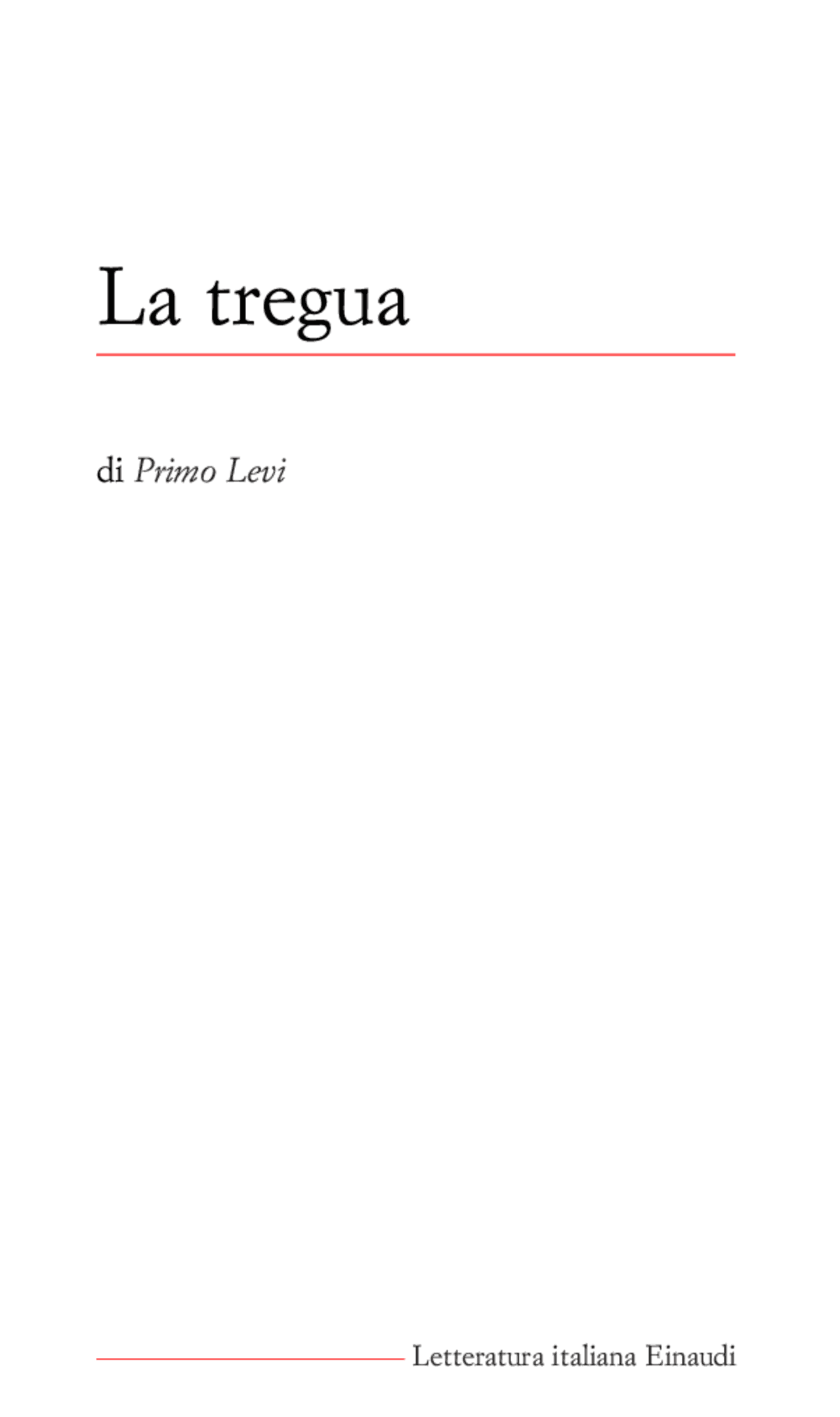 La Tregua Di Primo Levi Docsity