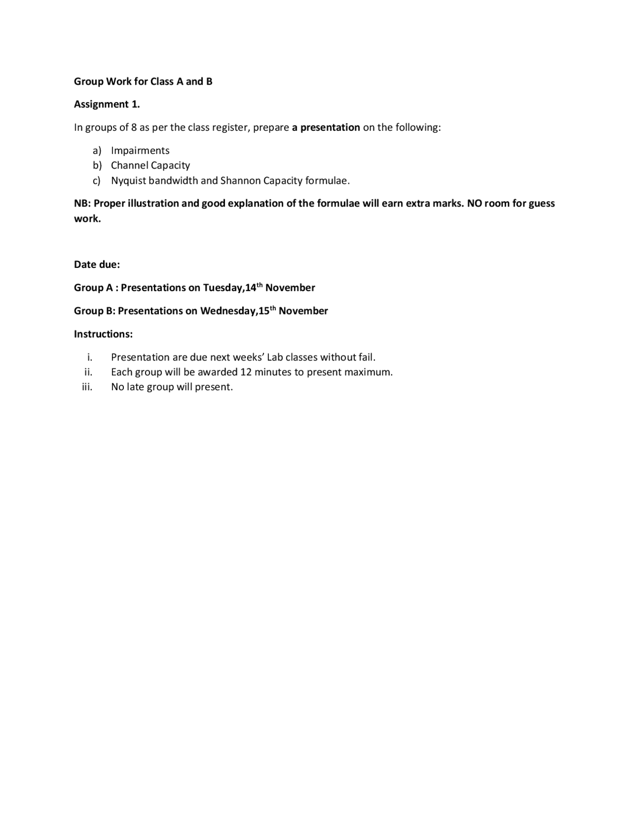 Assignment For Computer Networks Docsity