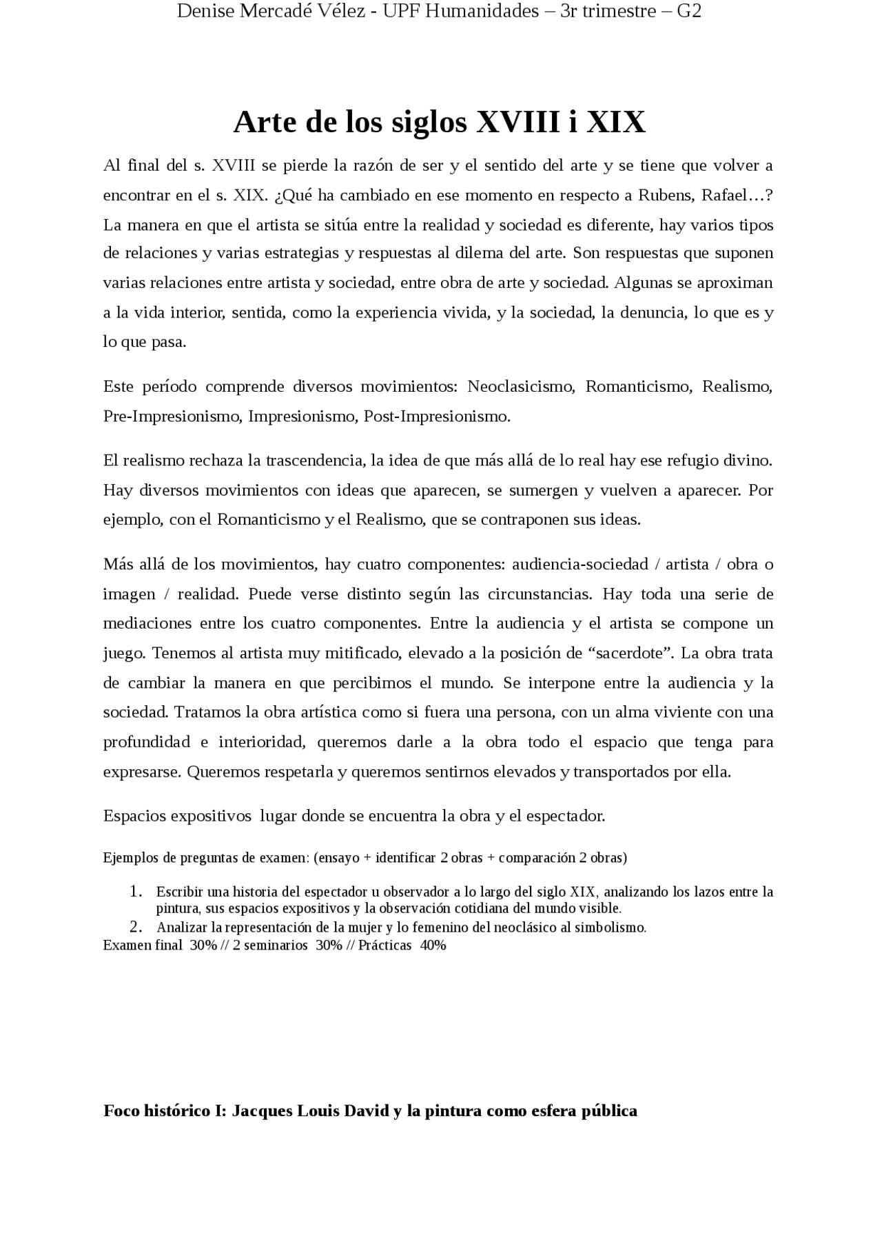 Art Dels Segles Xviii I Xix Docsity