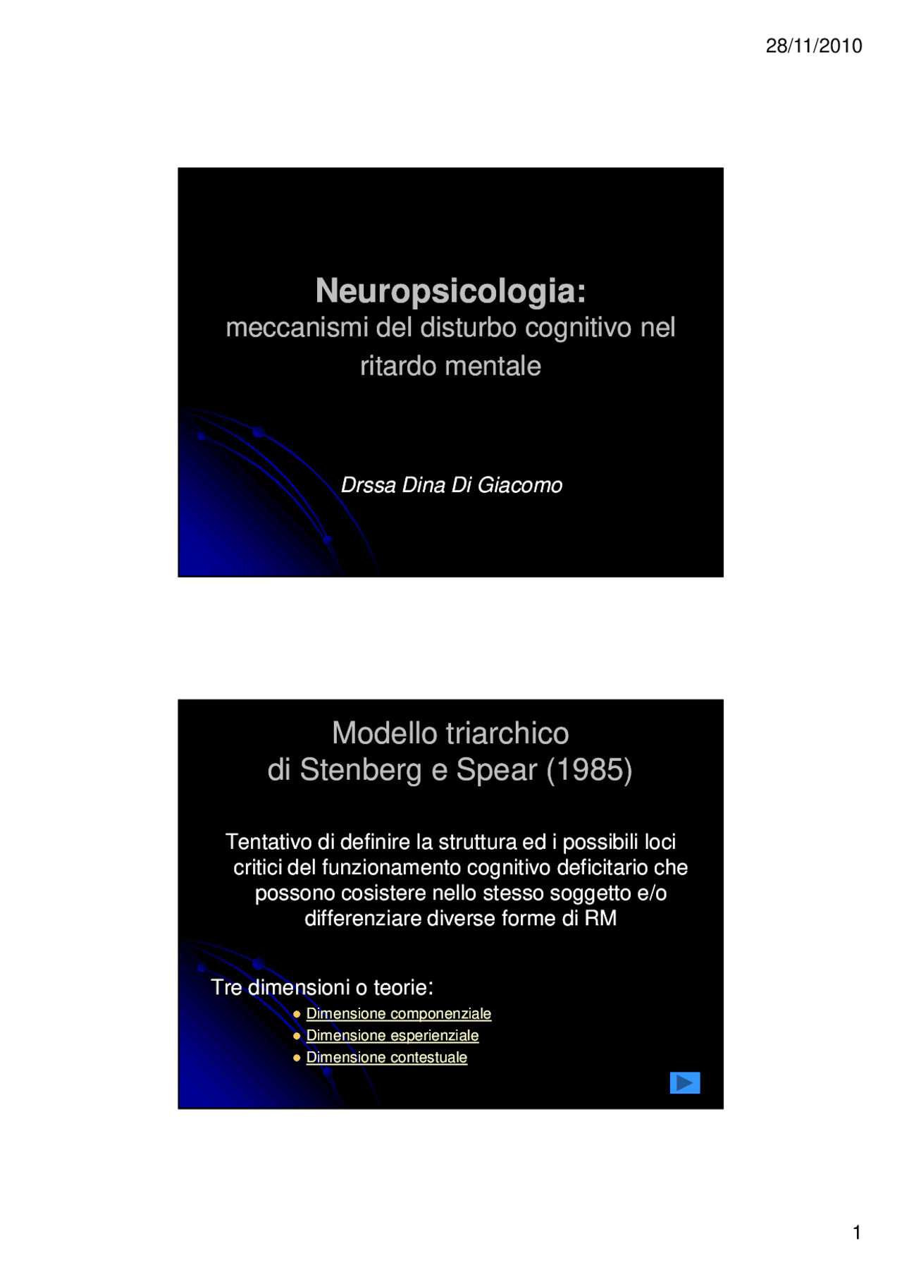 Neuropsicologia Del Disturbo Mentale Docsity