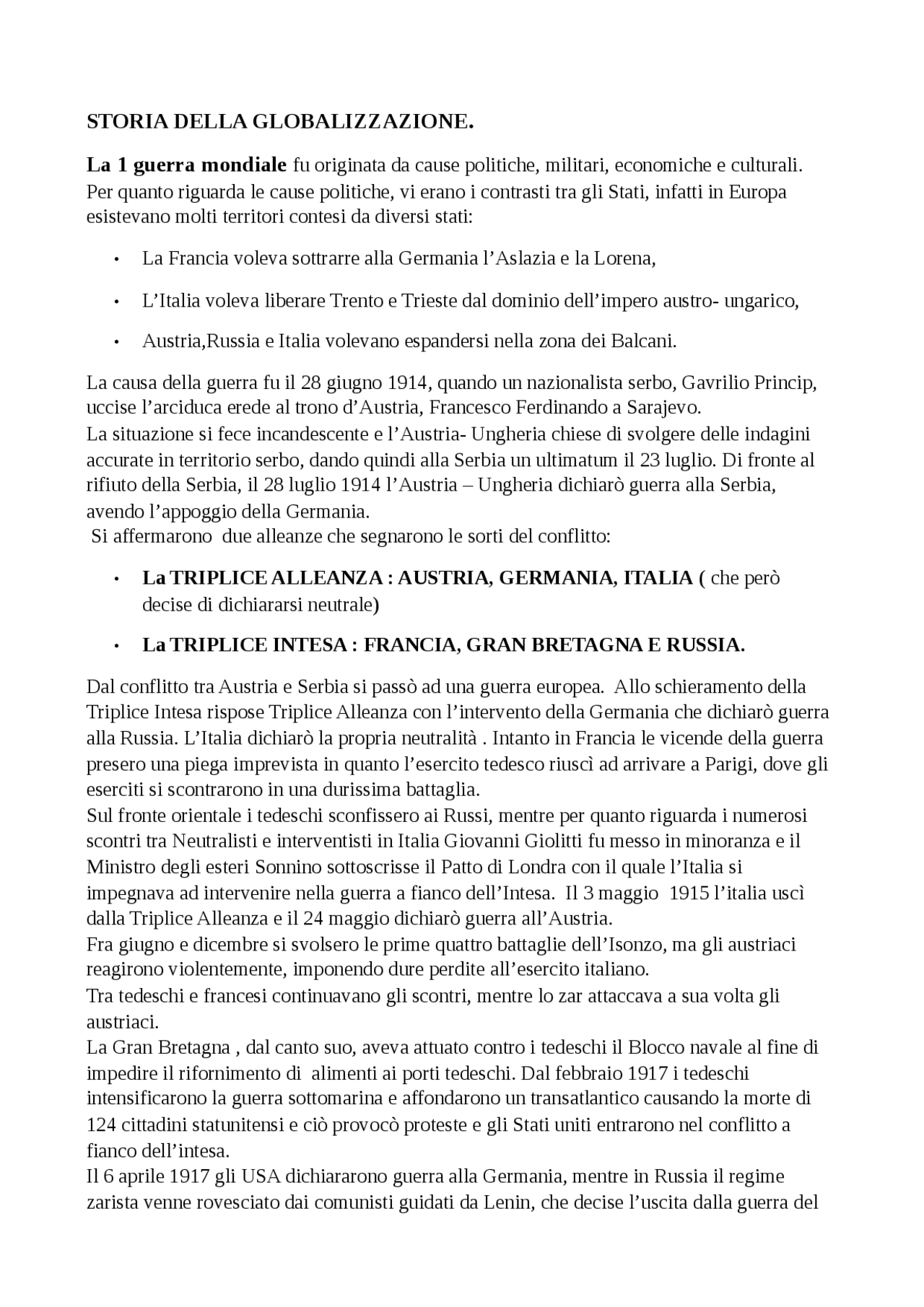 Storia Della Globalizzazione Esame Docsity