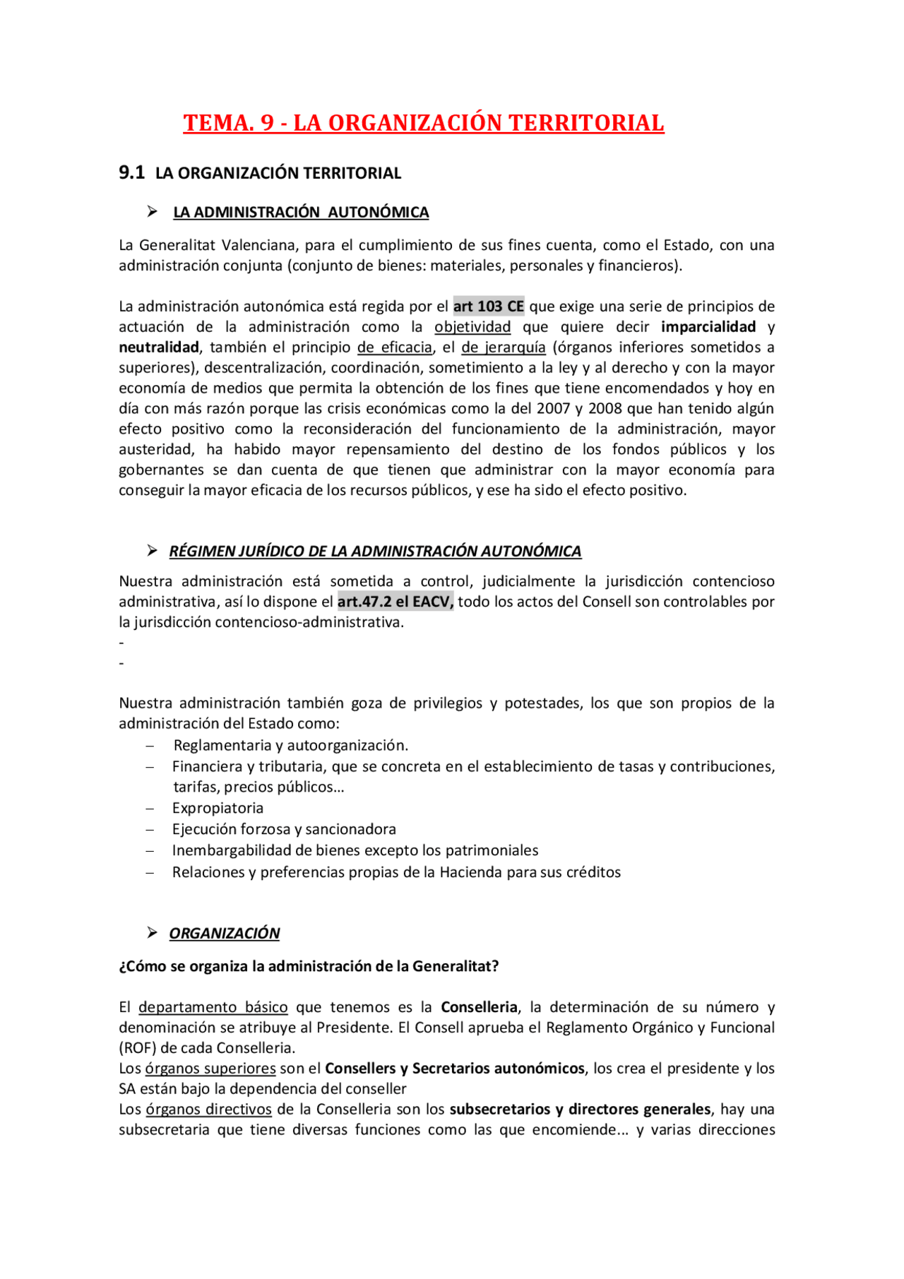 Apuntes Derecho Autonomico Valenciano Docsity