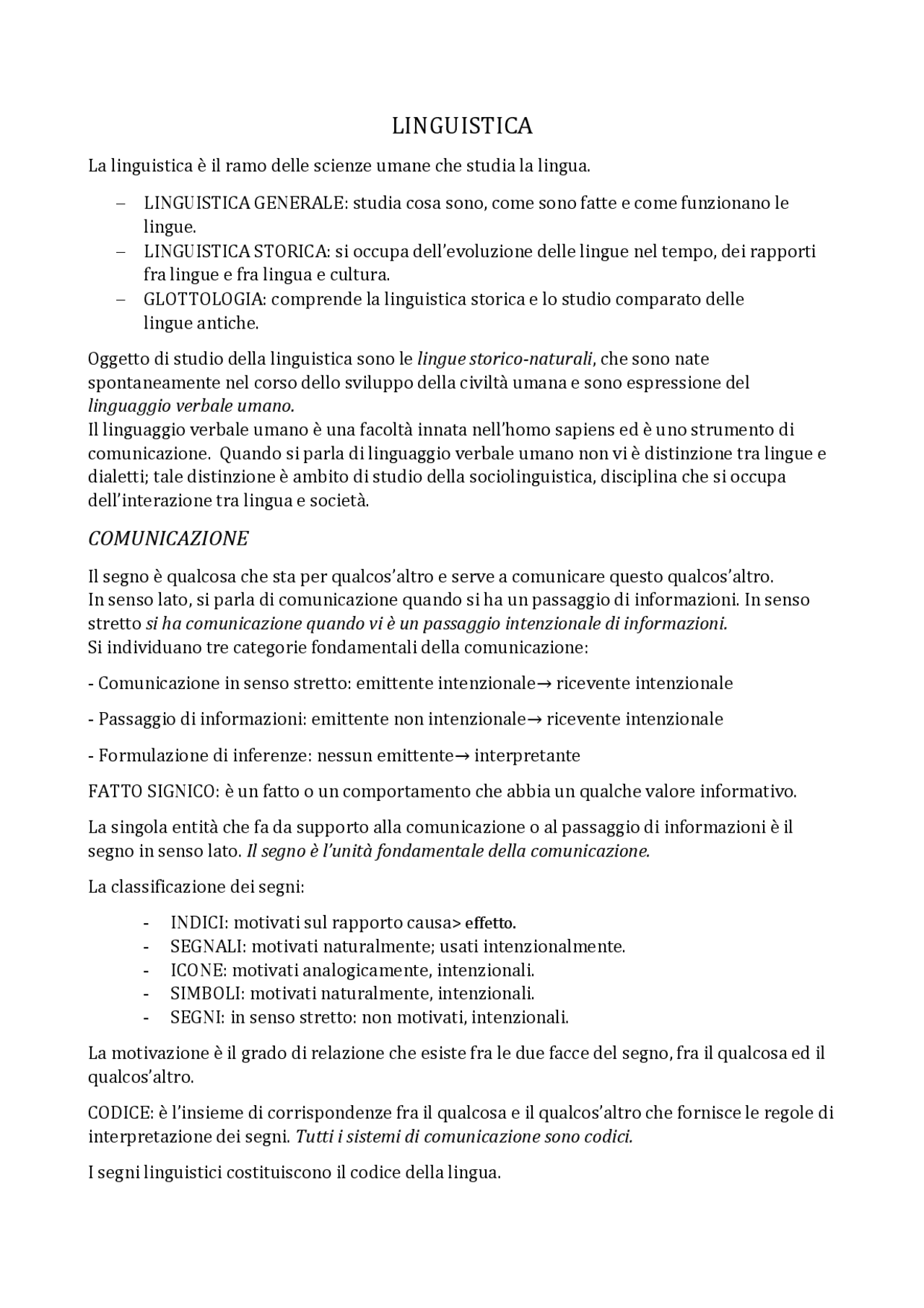 La Linguistica Un Corso Introduttivo Docsity