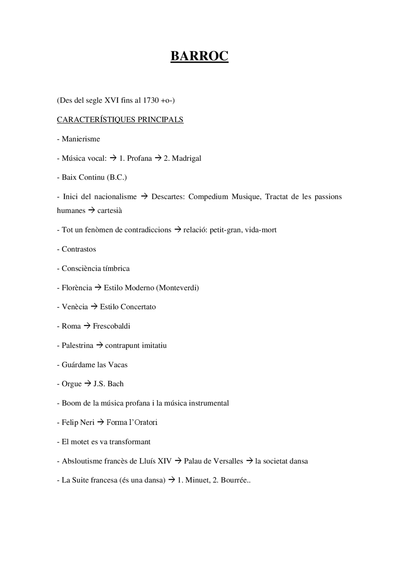 Apunts Barroc 2n Musicologia Docsity