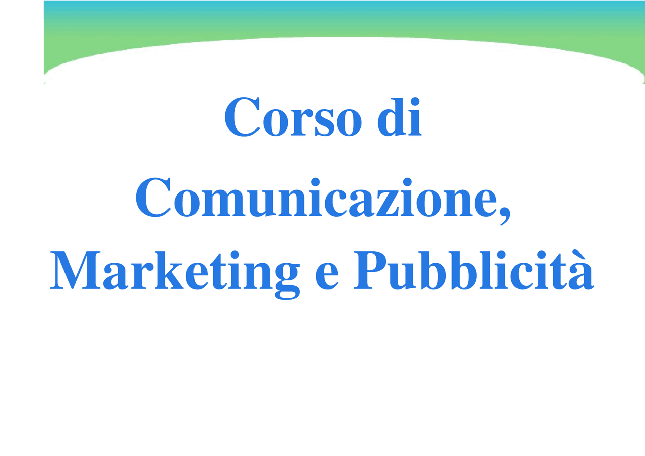 Comunicazione E Marketing Docsity