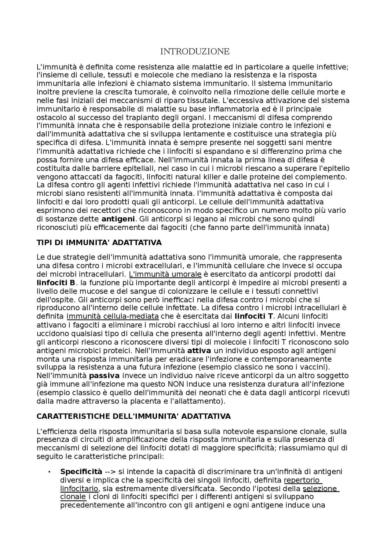 Corso Di Immunologia Docsity