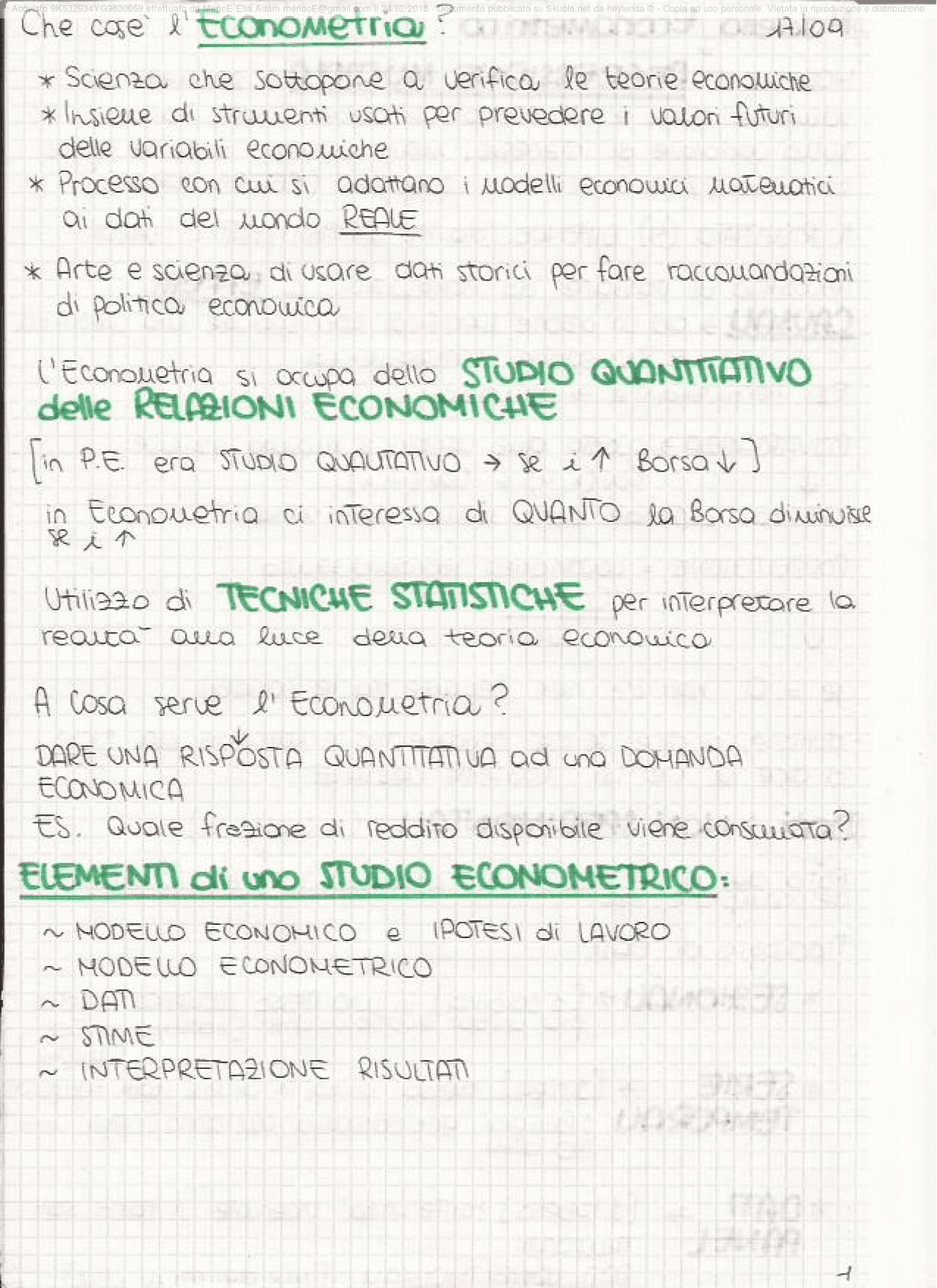 Appunti Di Econometria Appunti Di Econometria Docsity