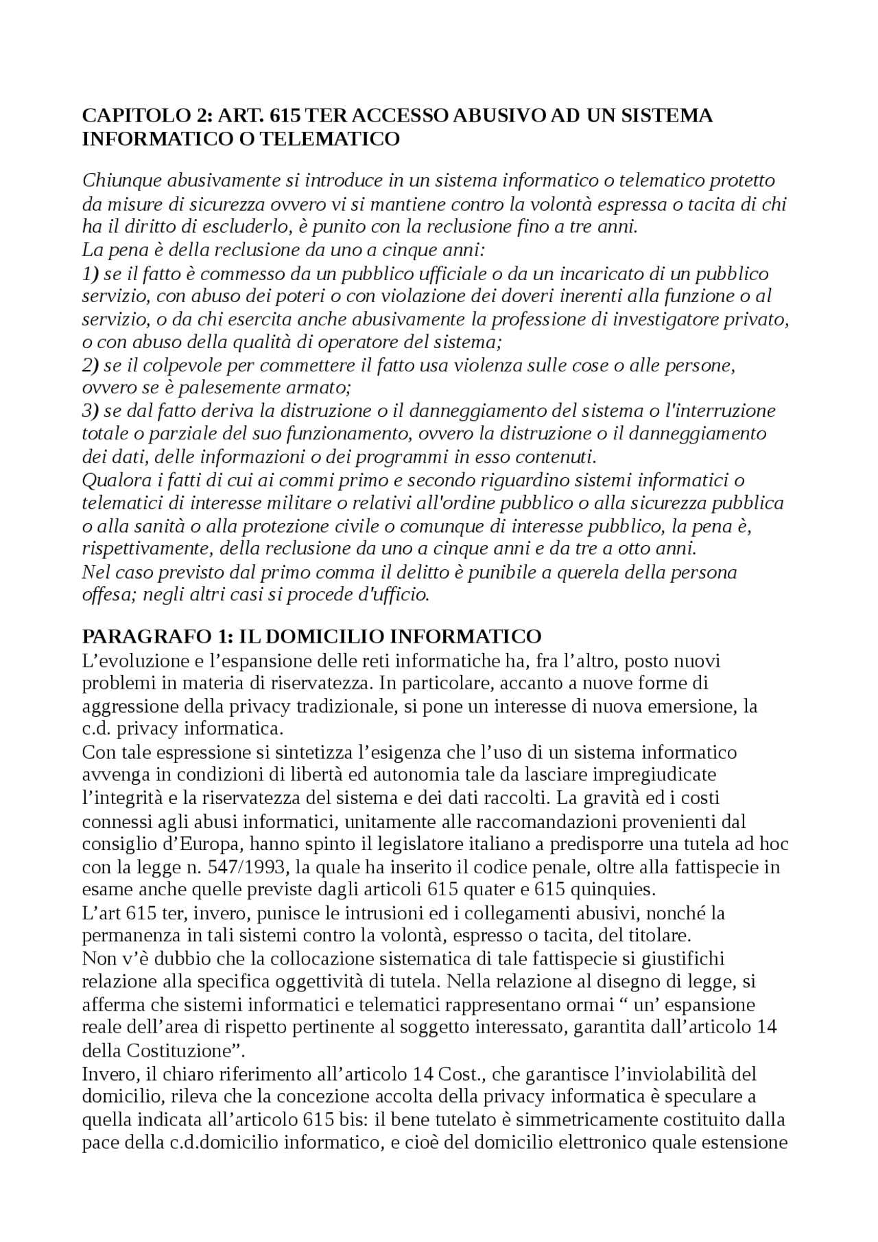 I Reati Informatici Rapporto Tra Reati Docsity