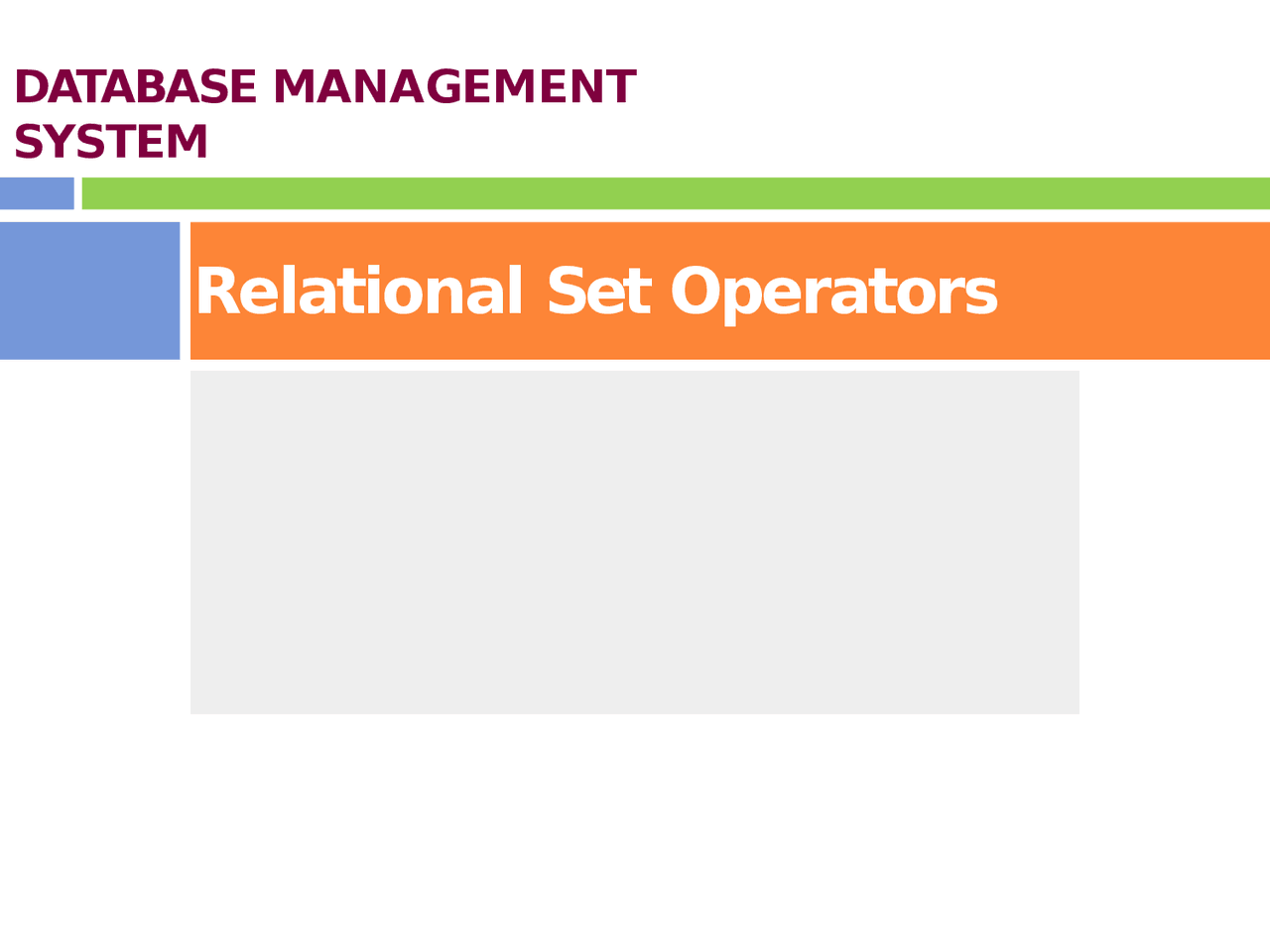 Relational algebra DBMS - Docsity