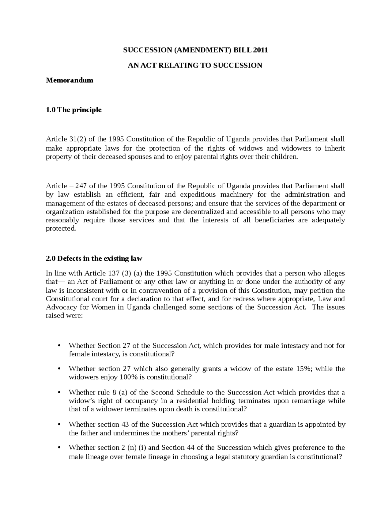 Succession Amendment Bill | Study Guides, Projects, Research Family Law ...