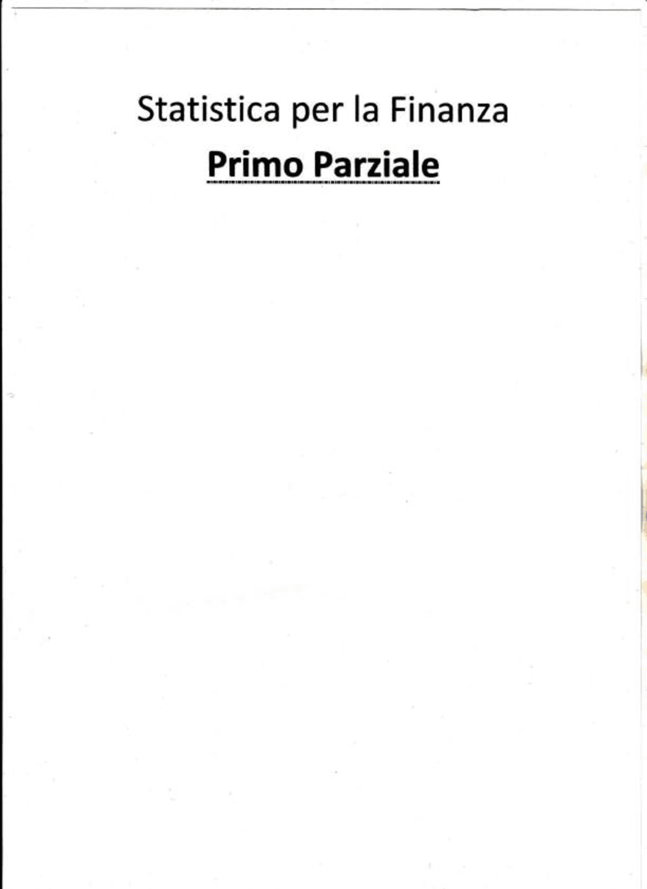 Esercizi E Temi Desame Svolti Di Statistica Per La Finanza Prove D