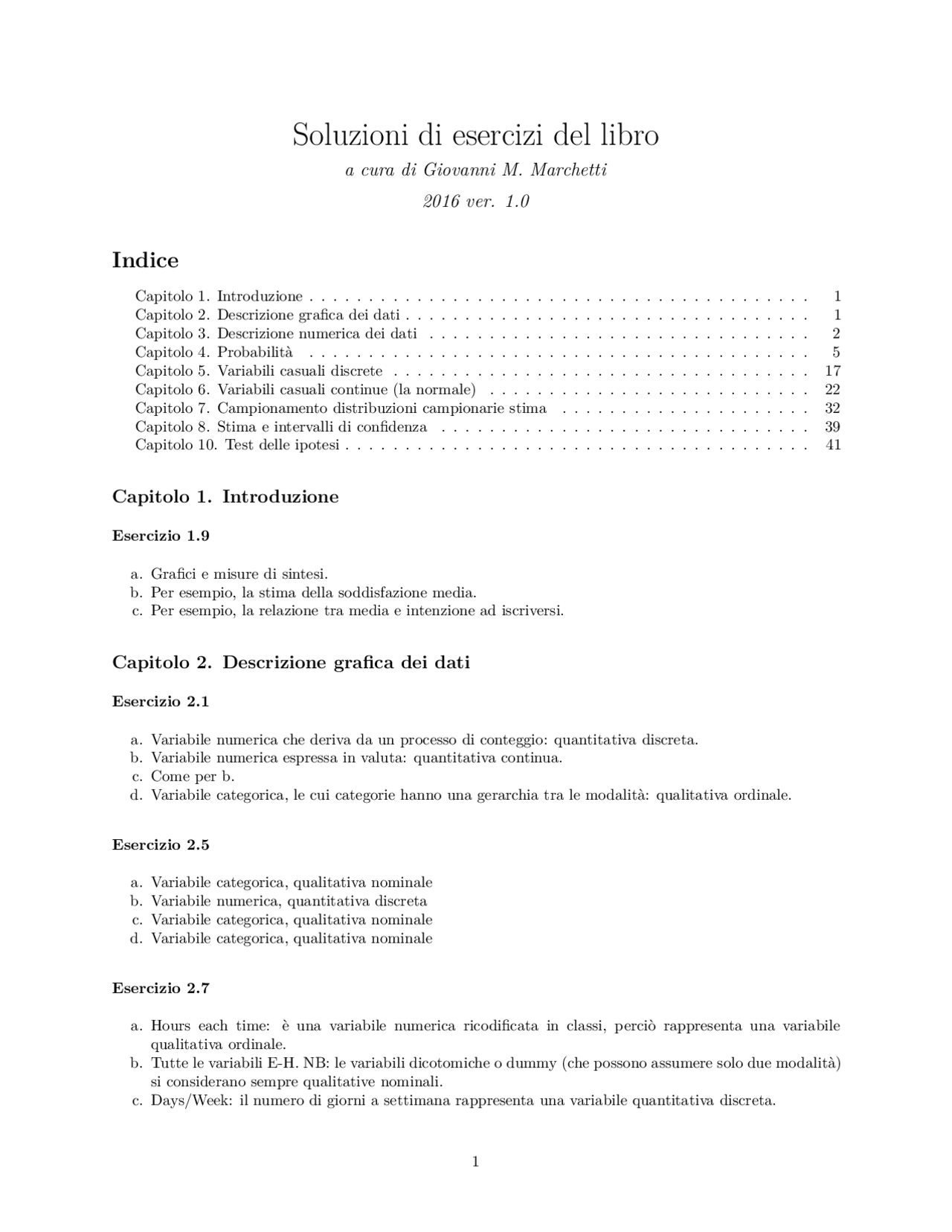 Esercizi Statistica Seconda Edizione Newbold Esercizi Di