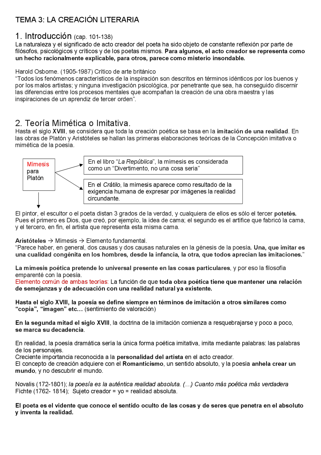 Tema 3 - La creación literaria. Manuel Romero Luque - Docsity