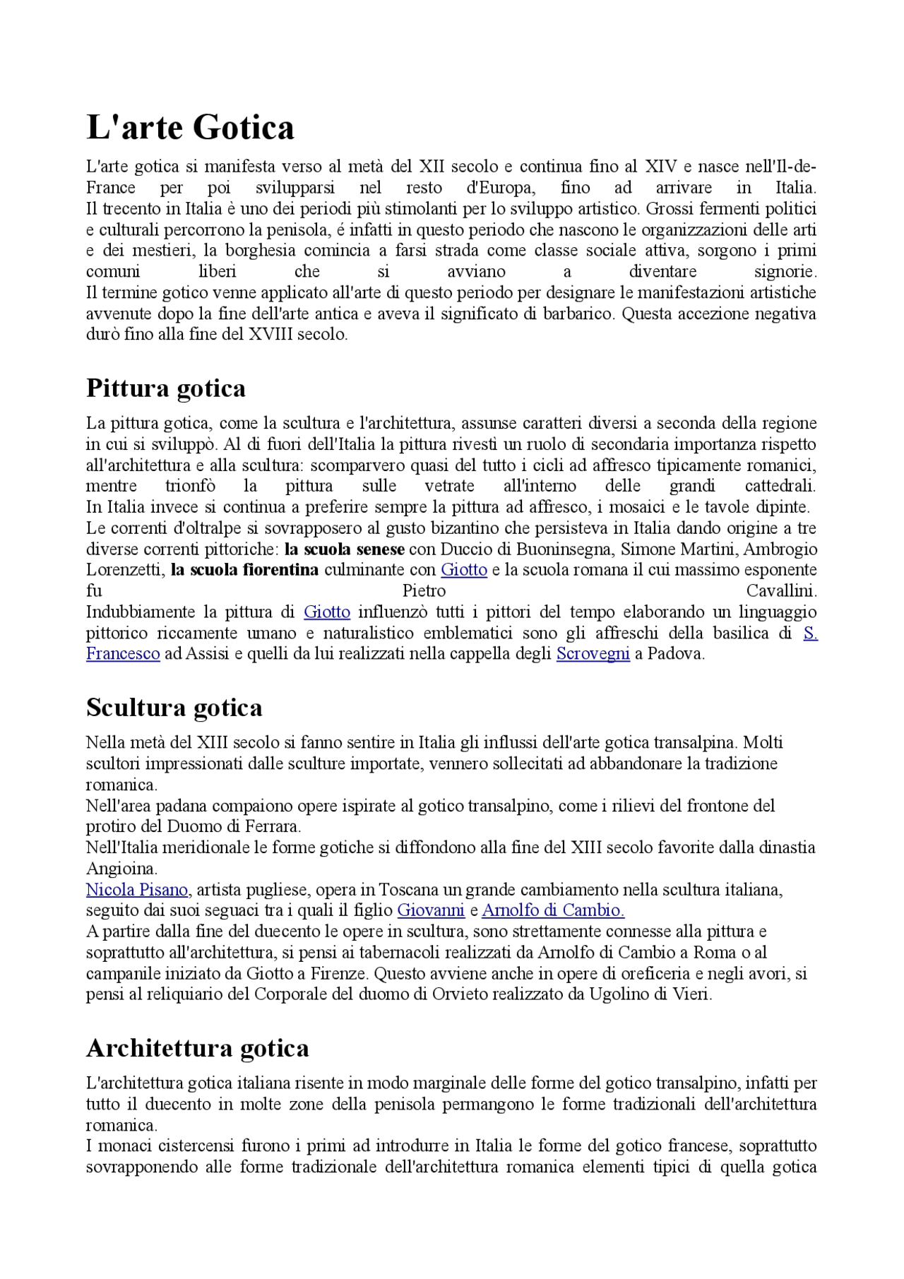 Il Gotico Il Manierismo Il Classicismo Docsity