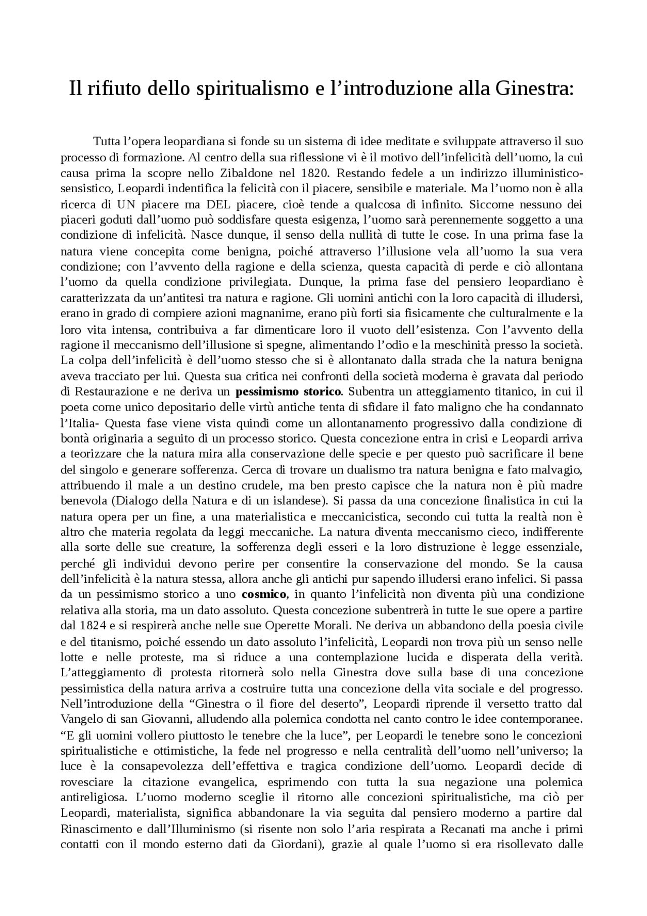 Introduzione Ginestra Docsity