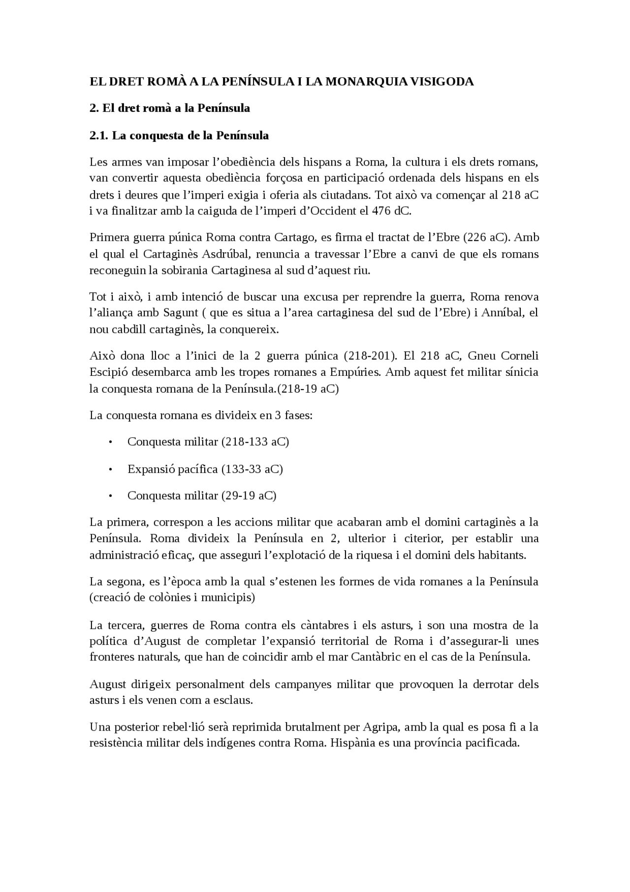 Resum Manual Historia Del Dret Docsity