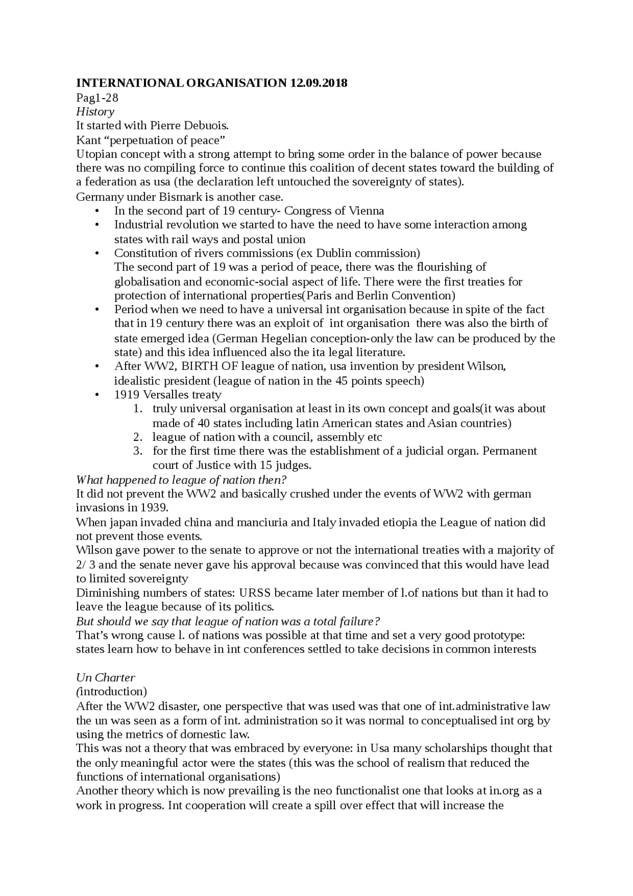 International Organization Docsity