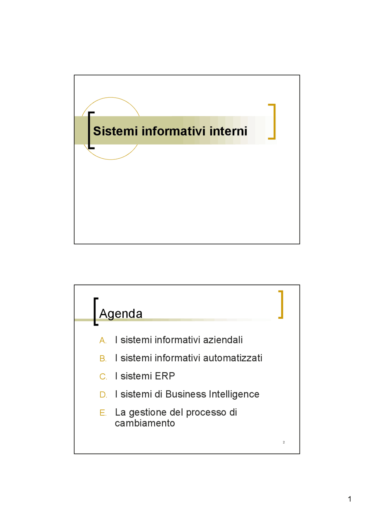 Sistemi Informativi Interni Docsity