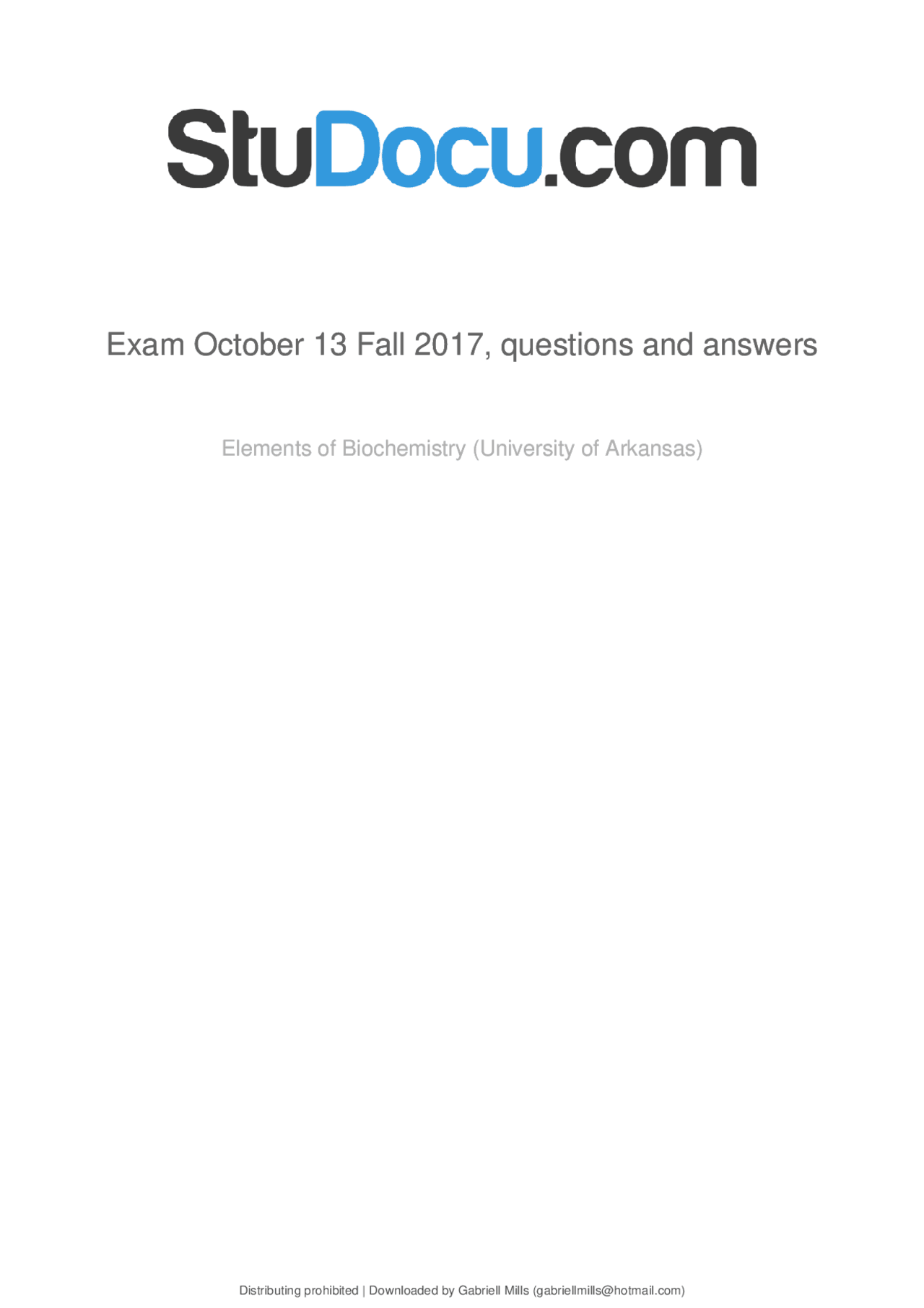 20 Solved Problems On Elements Of Biochemistry Exam 1 Chem 3813
