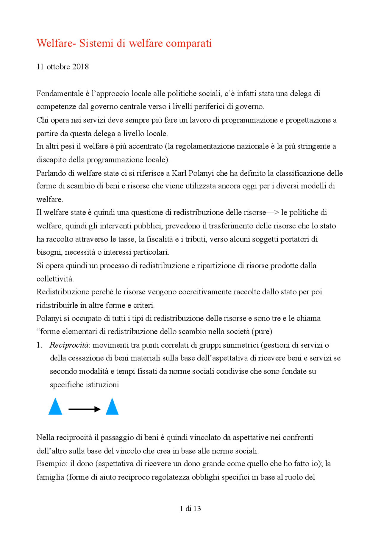 Sistemi Di Welfare Comparati Docsity