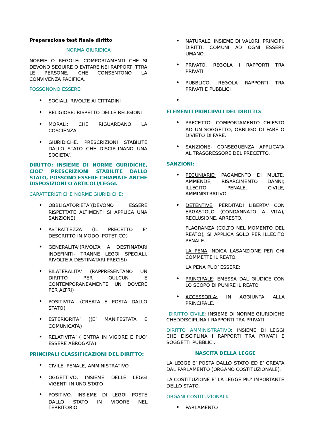 Diritto Fonti Norme Giurudiche Docsity