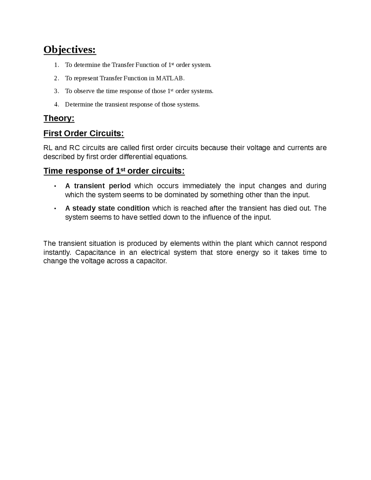 Control System I Lab Reports Aust Docsity