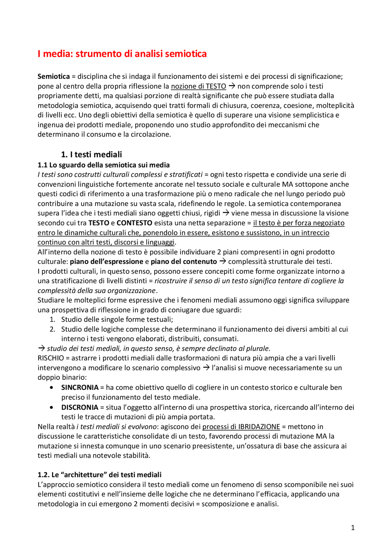 I Media Strumento Di Analisi Semiotica Peverini Docsity