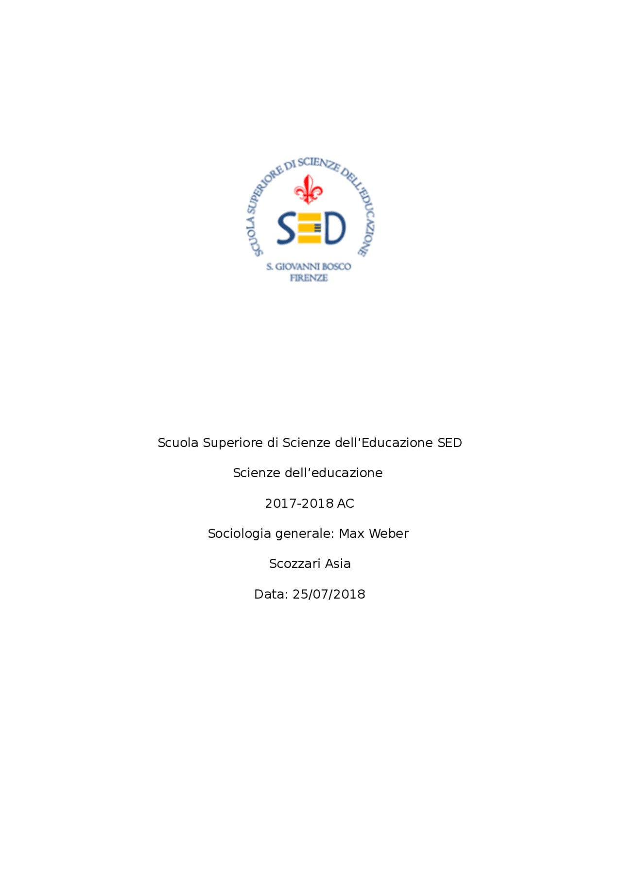Libro Max Weber Di Sociologia Generale Docsity