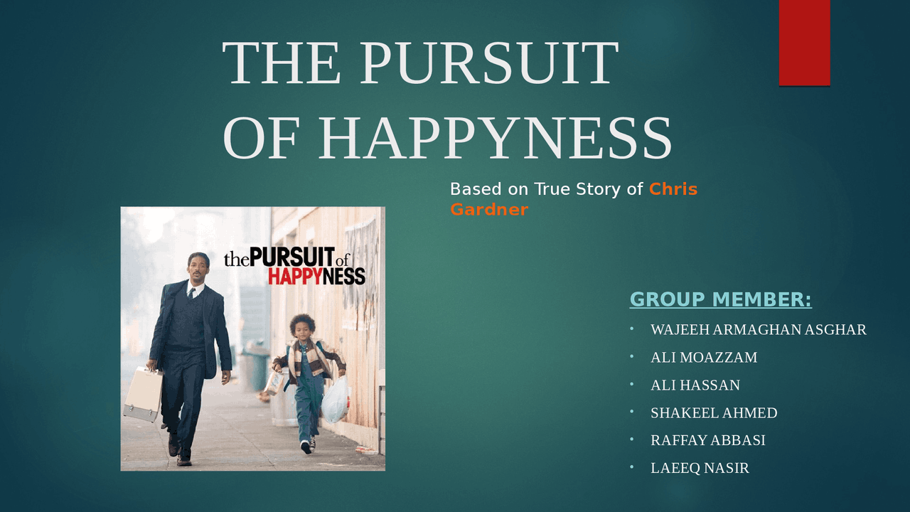 pursuit of happyness | Slides Psychology | Docsity