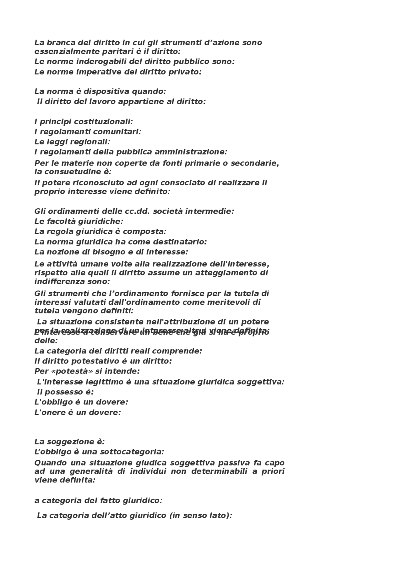 Diritto Privato Domande E Risposte Master Unipegaso Docsity