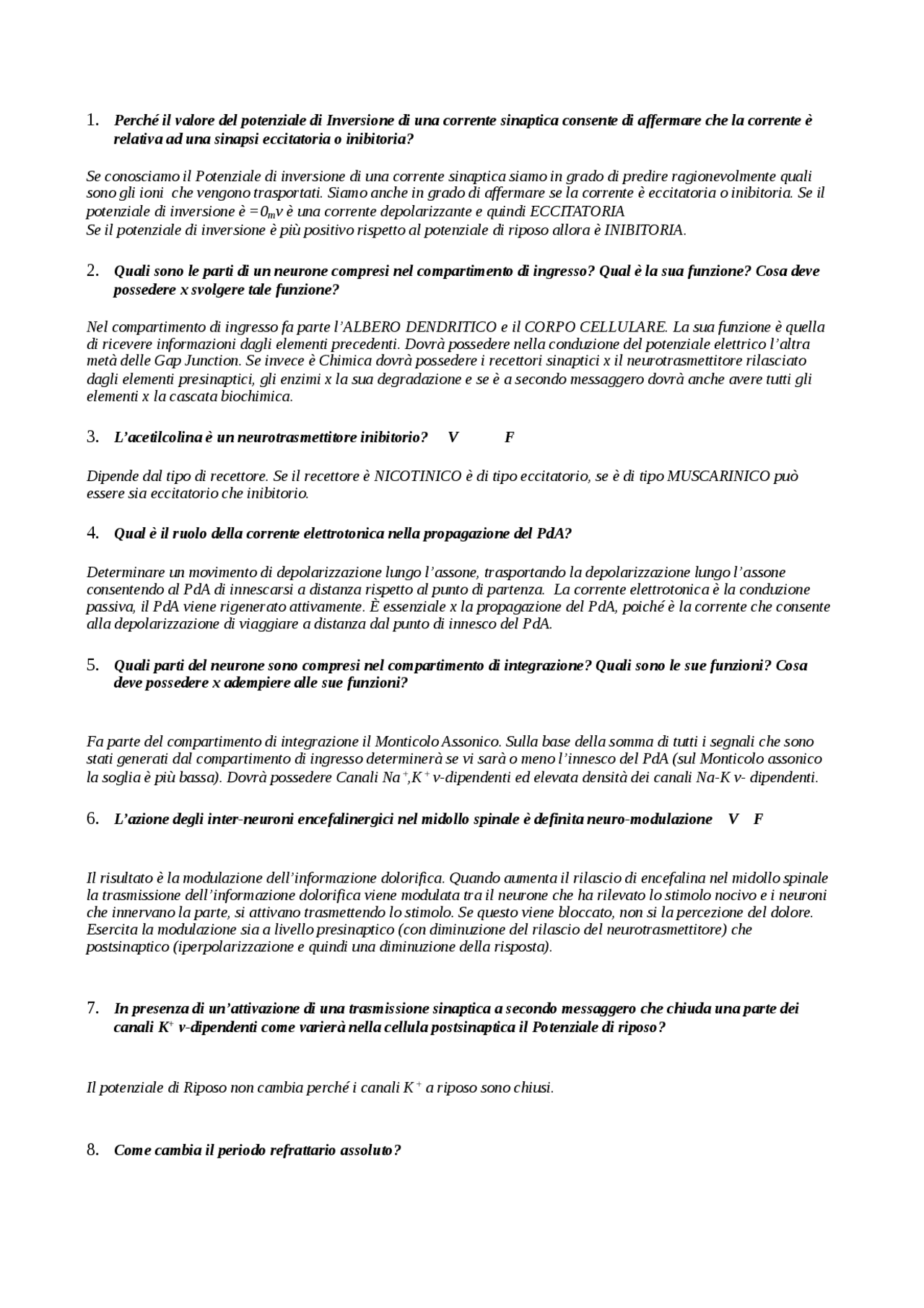 Domande E Risposte Fondamenti 1 Modulo Prf Berardi Docsity