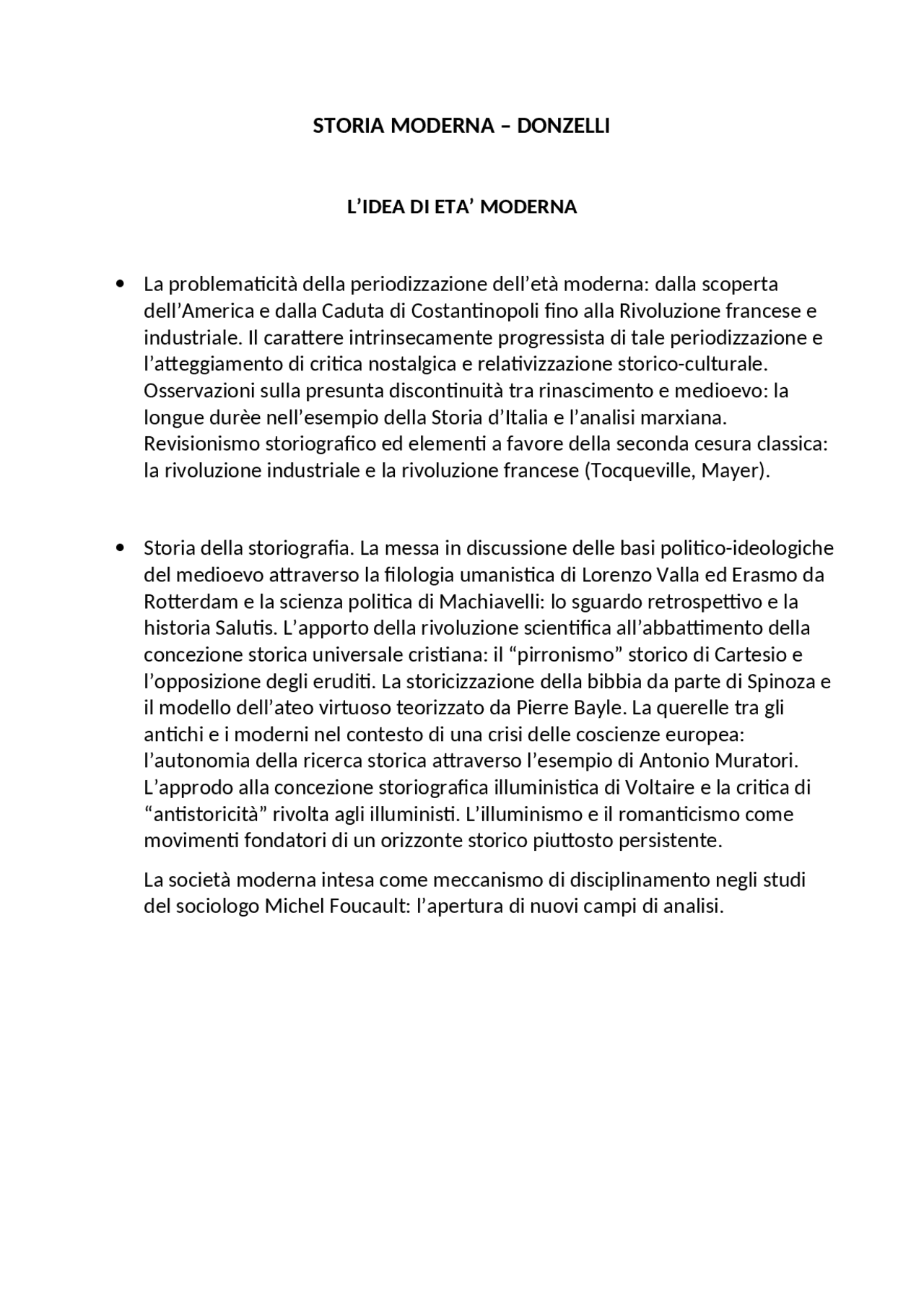 Riassunto Storia Moderna Donzelli Alcuni Capitoli Docsity