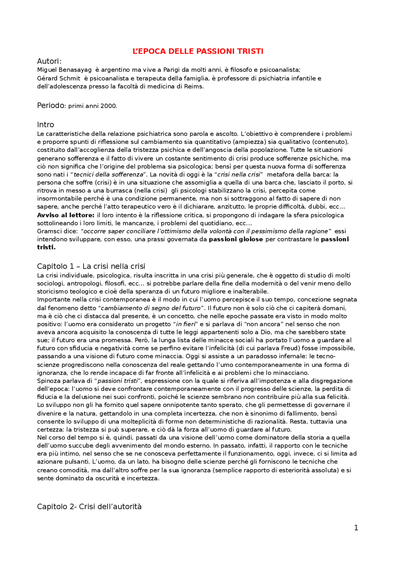 Lepoca Delle Passioni Tristi Docsity