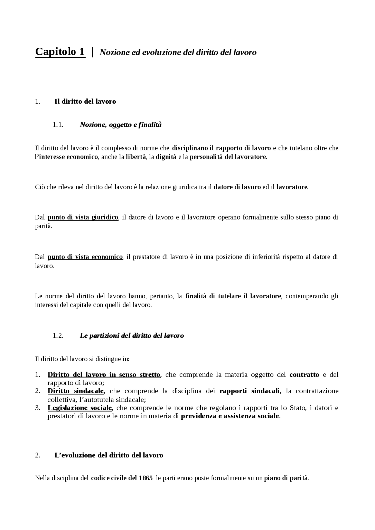 Riassunto Compendio Diritto Del Lavoro Simone Docsity