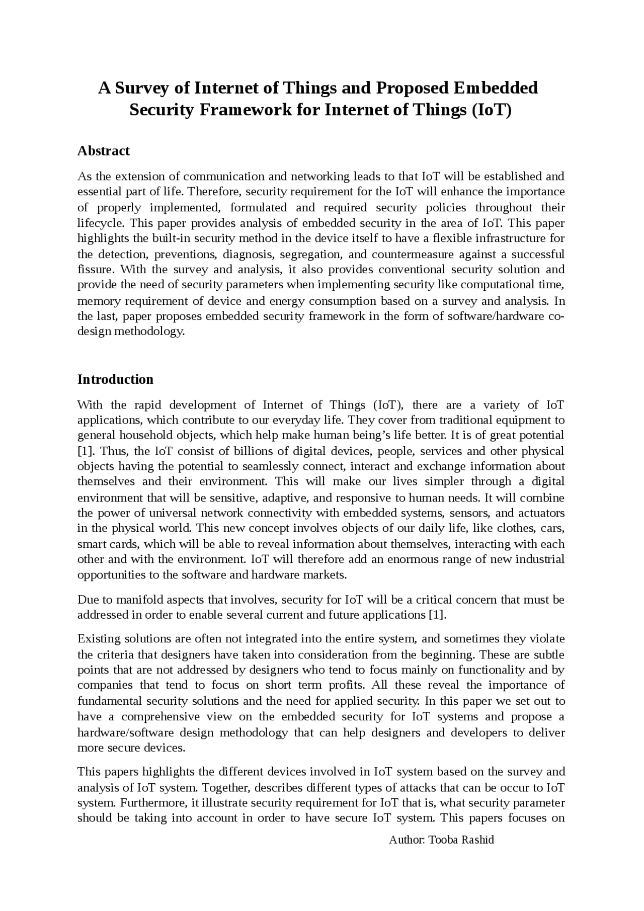 A Survey To Internet Of Things Docsity
