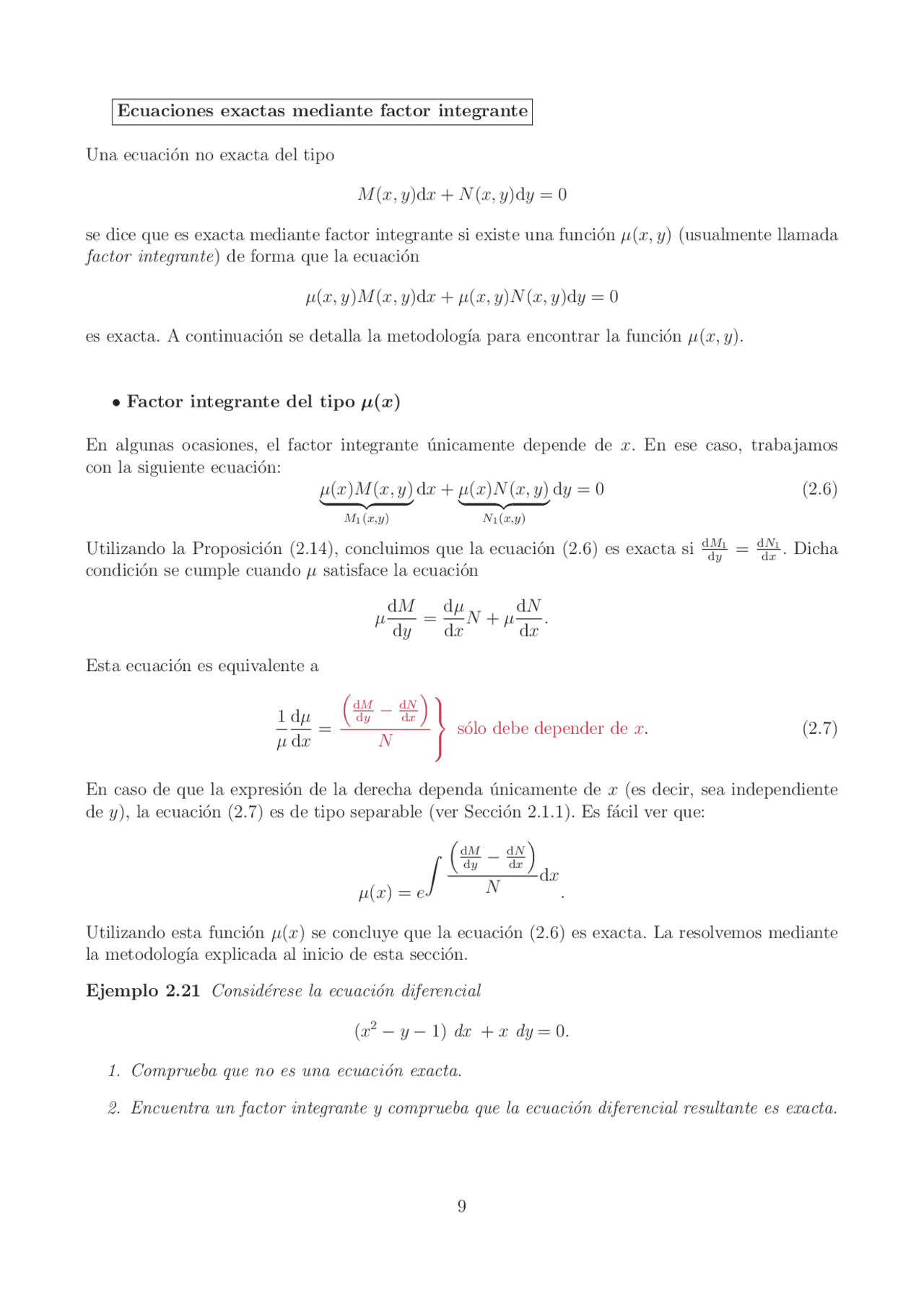 Ecuaciones exactas II Edo - Docsity