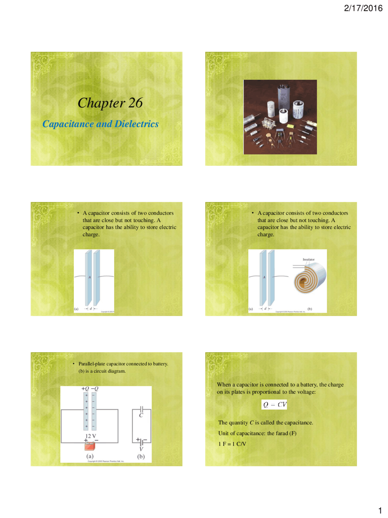 Introduction To Capacitors Docsity