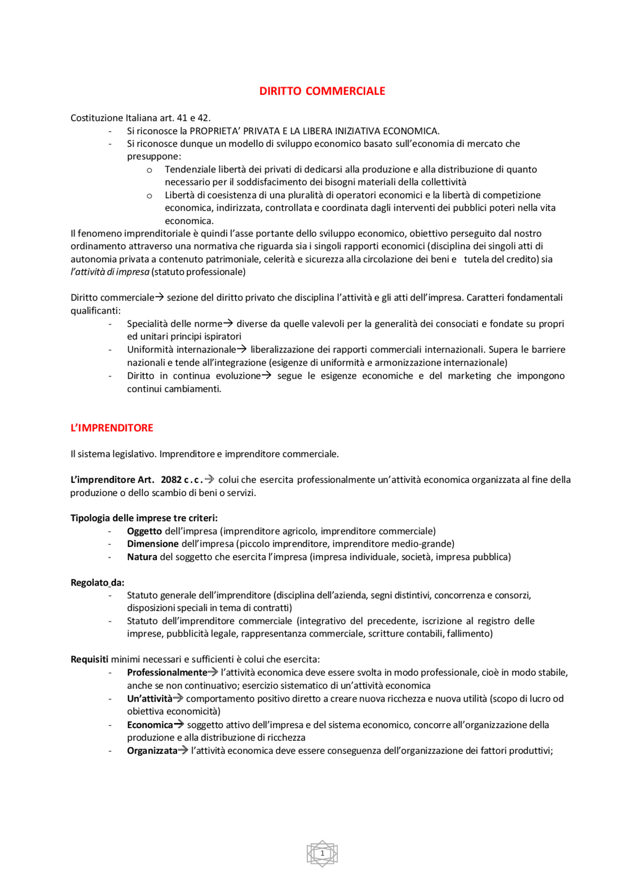 Tematiche Chiave Per Lesame Di Diritto Commerciale Docsity