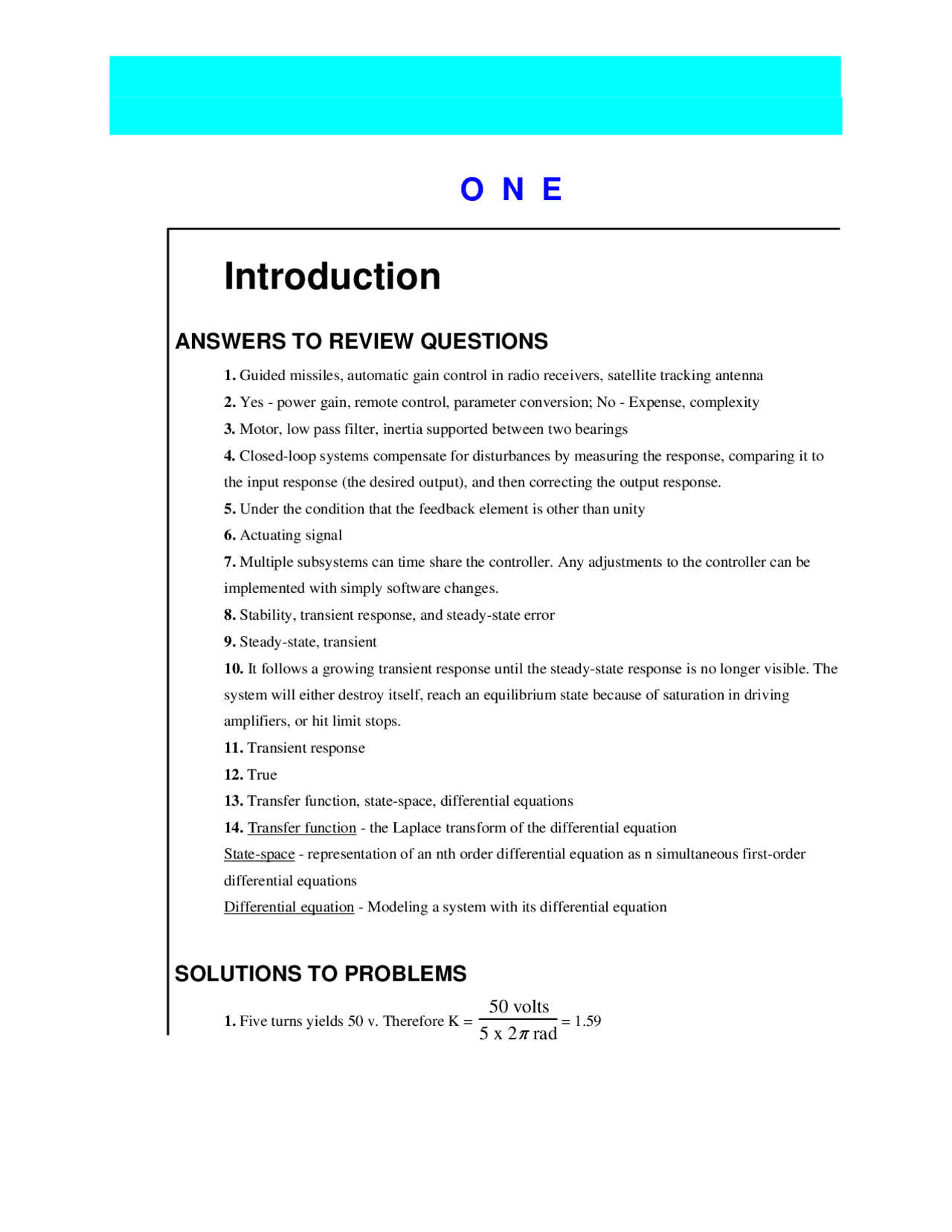 Solutions Manual Control Systems Engineering Docsity