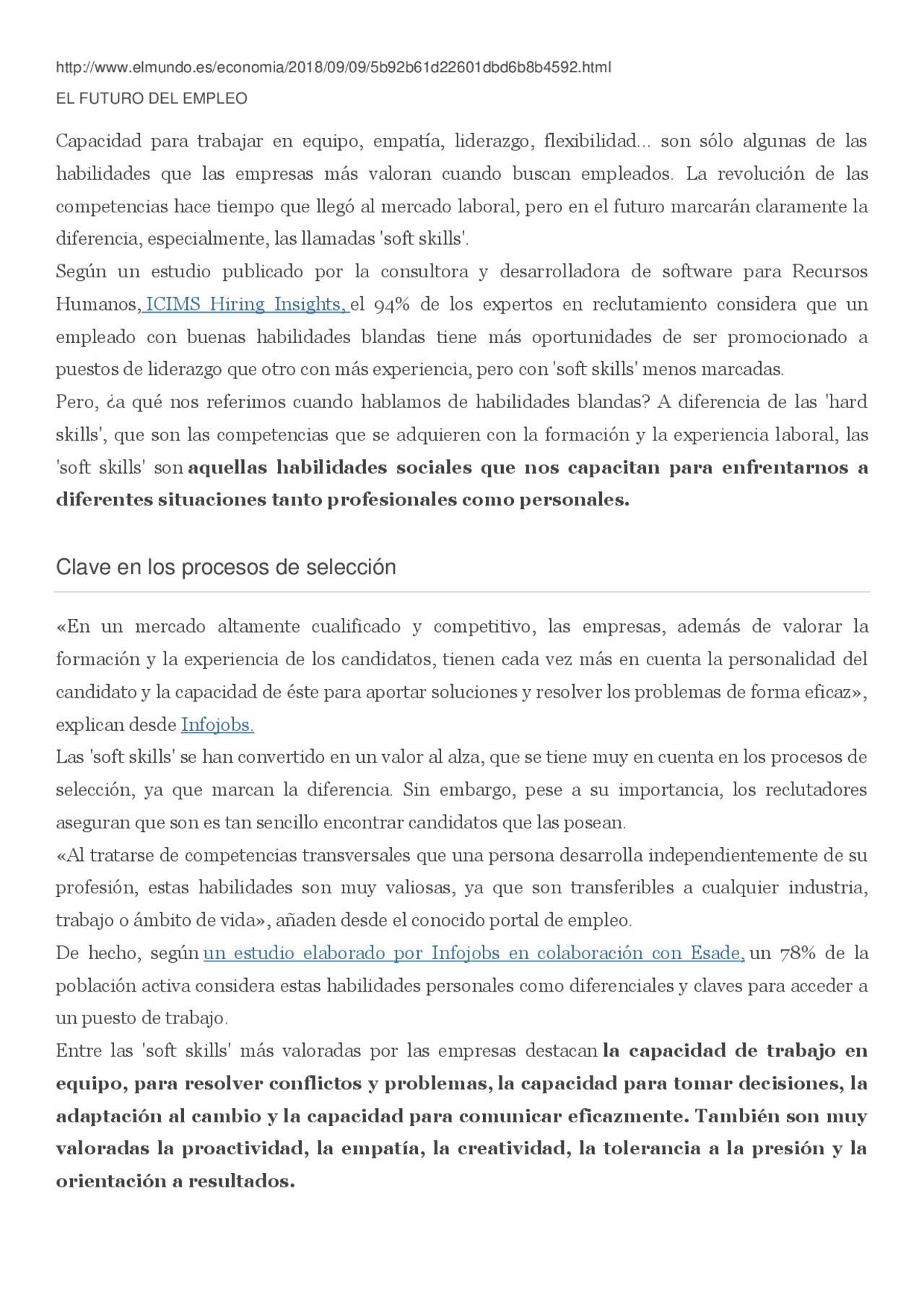 Ejercicio caso soft skills - Docsity