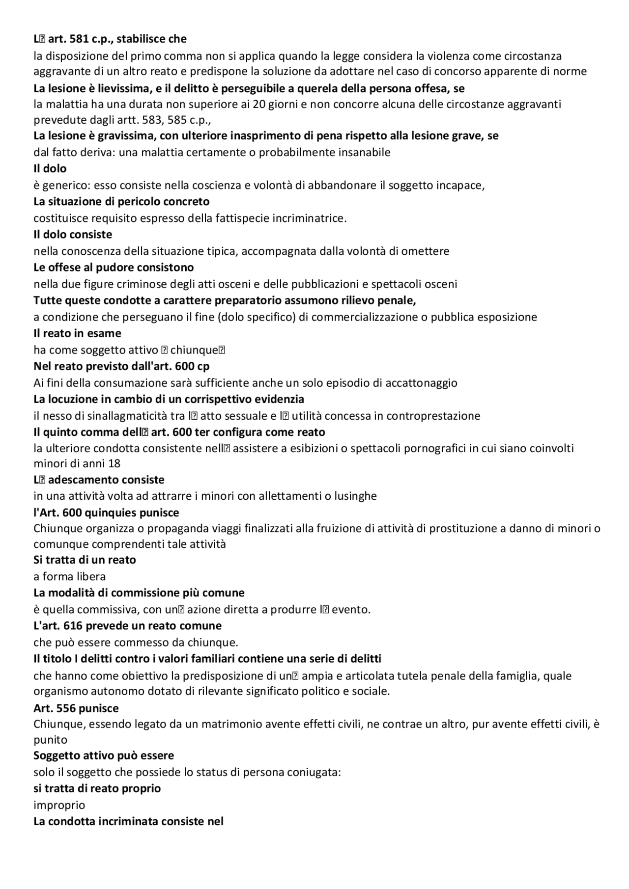 Diritto Penale Domande E Risposte Docsity