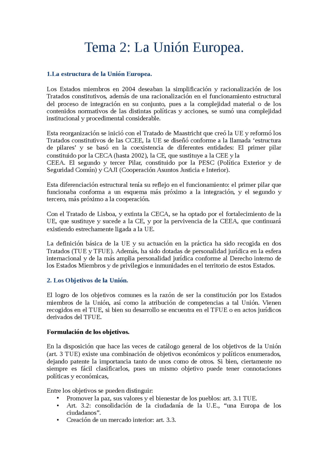 Tema 2 Derecho comunitario - Docsity