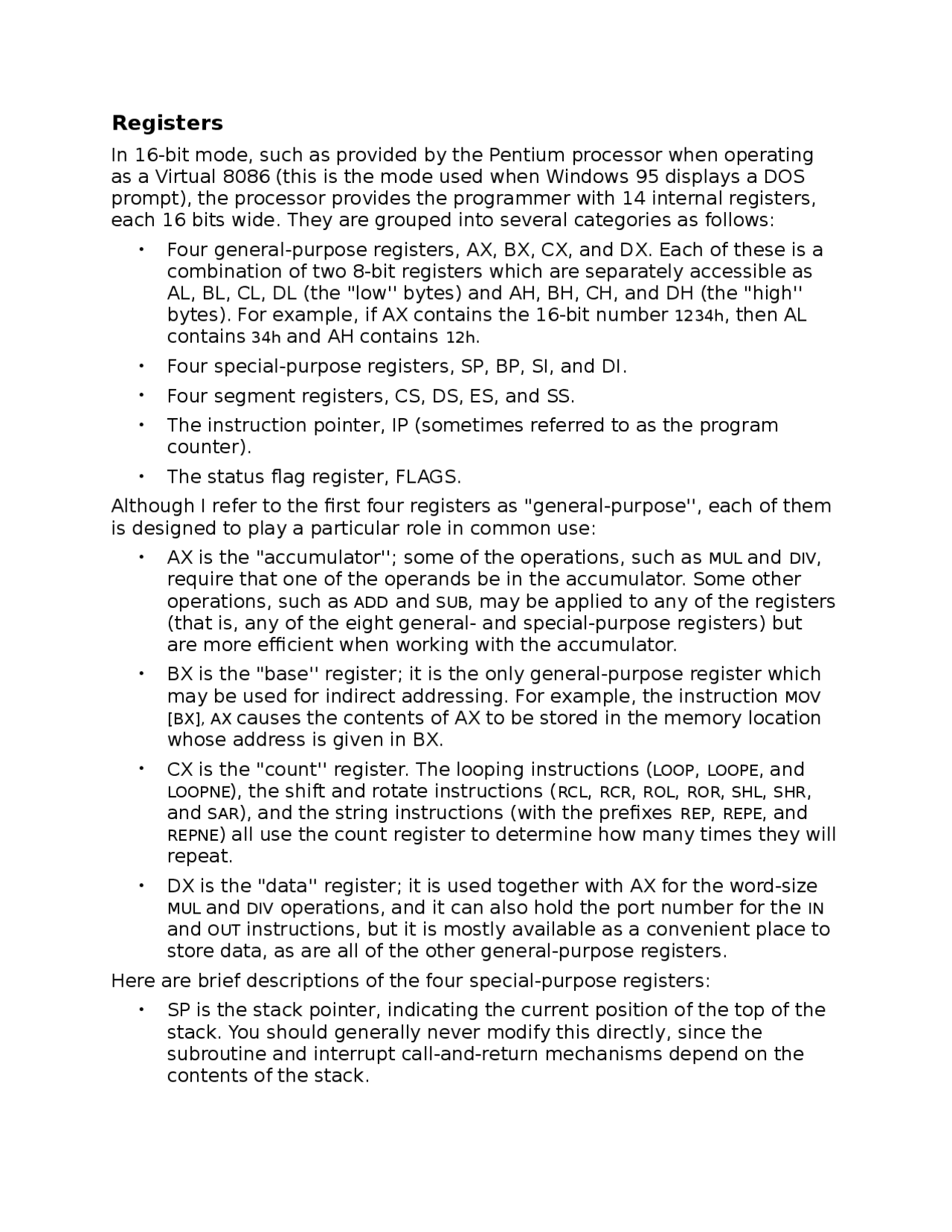 Registers In Computers Exams Microprocessor And Assembly Language Programming Docsity