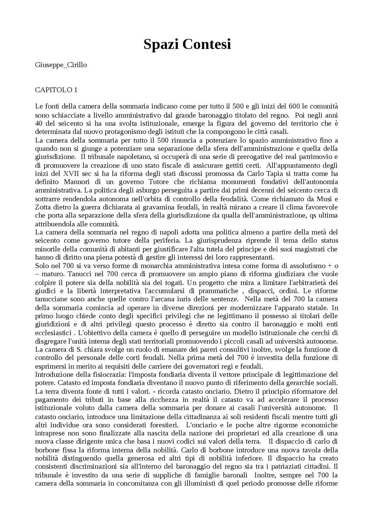 Riassunto Libro Spazio Contesi Docsity